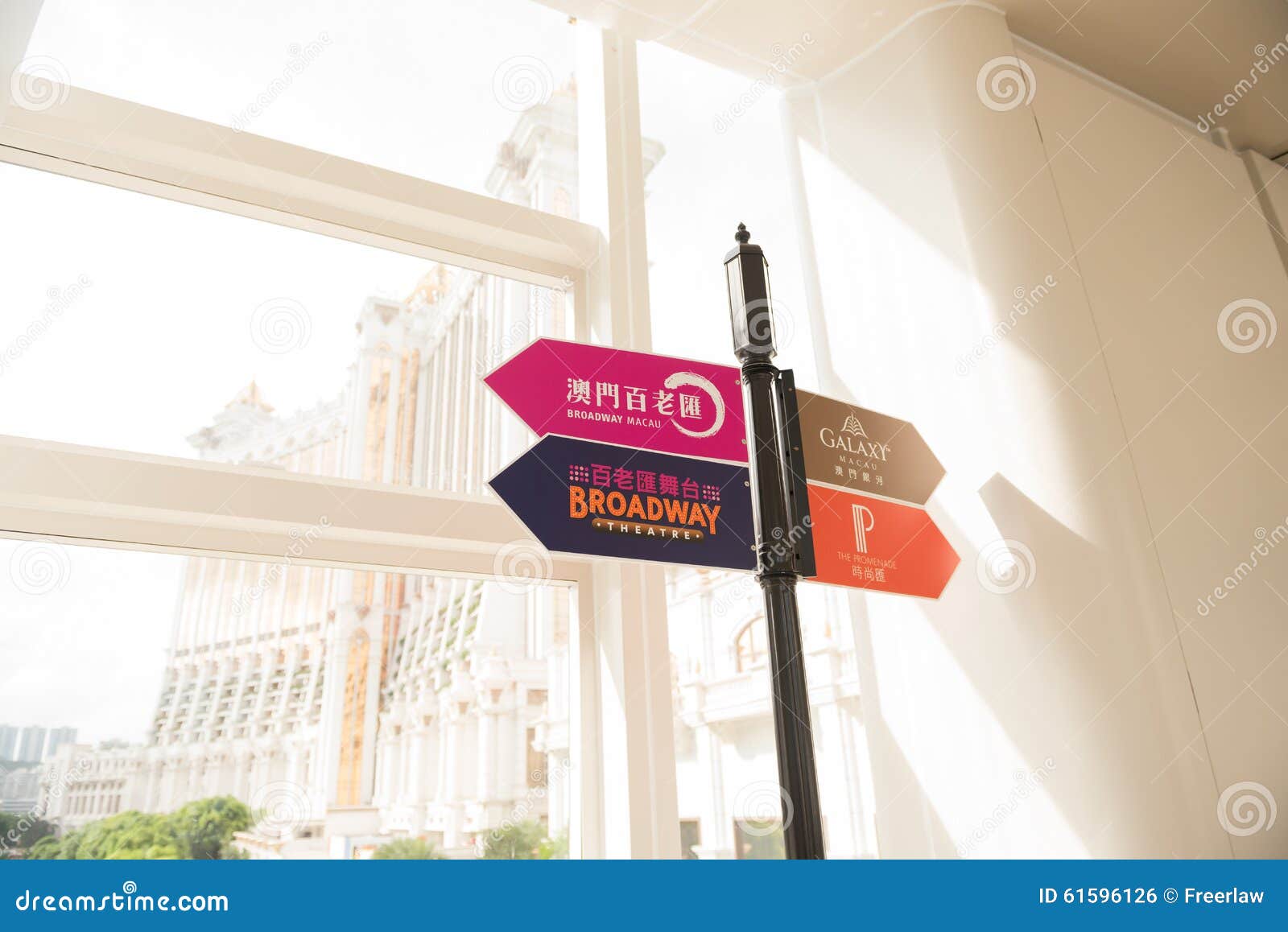 Sign Post at the Corner in Macao Editorial Photo - Image of post, route ...