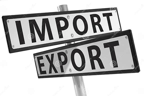 Sign Post with Import Export Stock Illustration - Illustration of icon ...