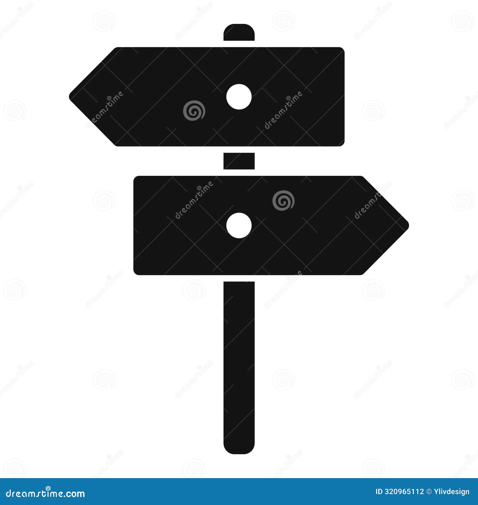 Sign Post Showing Two Different Directions Stock Vector - Illustration ...