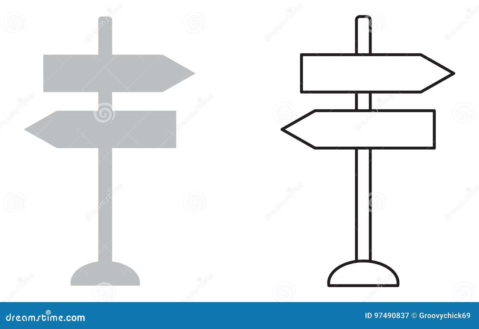 Sign Post stock vector. Illustration of stop, icon, line - 97490837