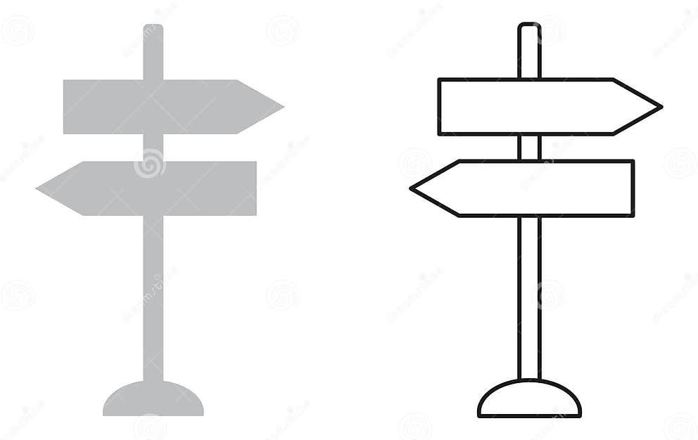 Sign Post stock vector. Illustration of stop, icon, line - 97490837