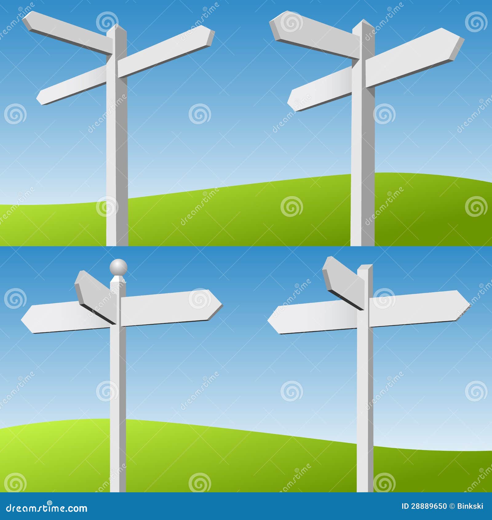 Sign Posts stock vector. Illustration of direction, blank - 28889650