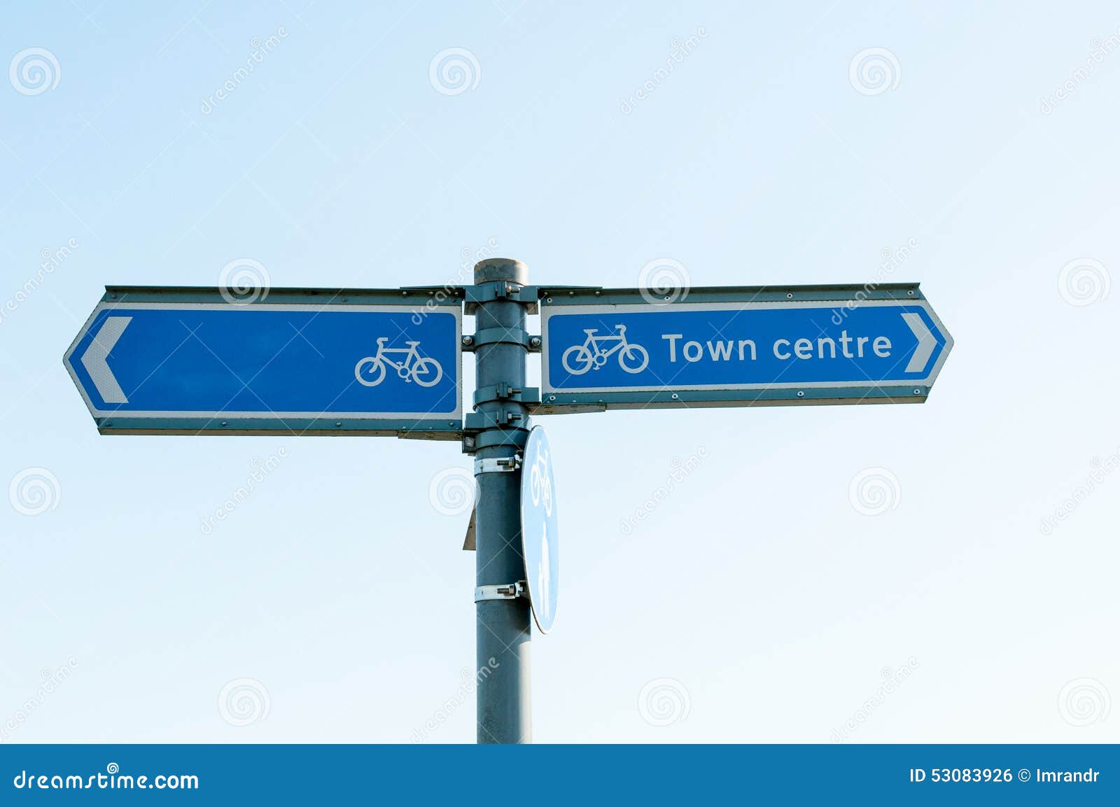 Sign Posts To Town Centre and Cycle Path Stock Photo - Image of suffolk ...