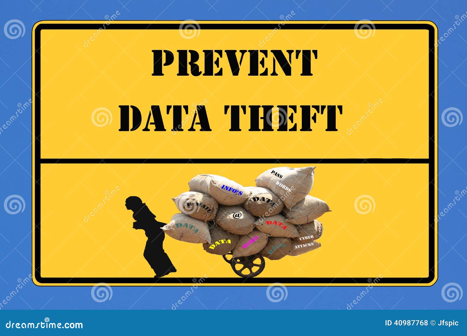 Sign Prevent Data Theft stock vector. Illustration of investigate ...
