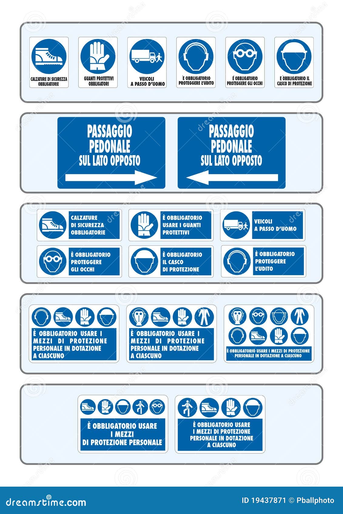 Sign of the Prevention for Work in the Italian Leg Stock Vector ...