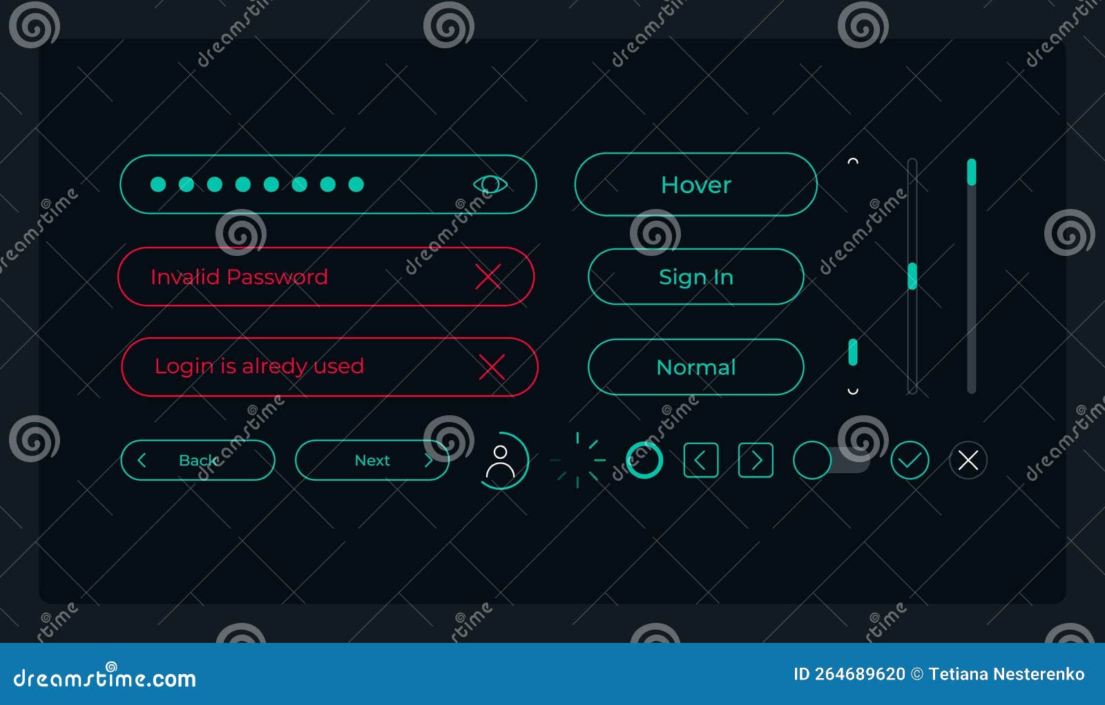 Sign in Process UI Elements Kit Stock Vector - Illustration of ...