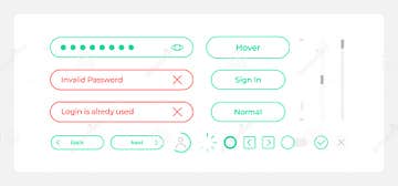 Sign in Process UI Elements Kit Stock Vector - Illustration of ...