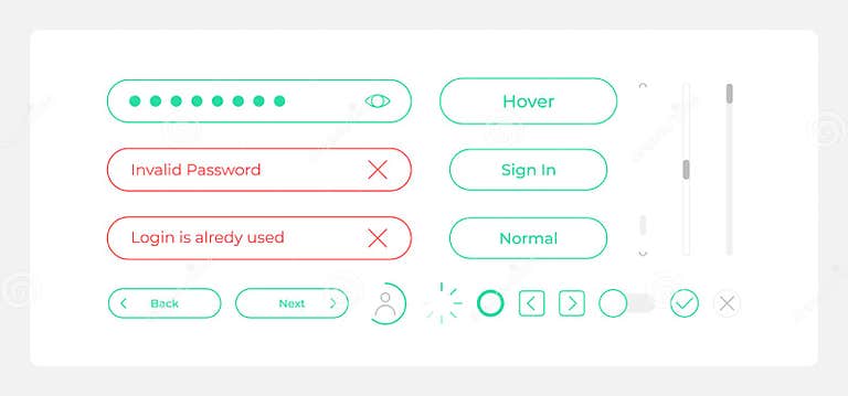 Sign in Process UI Elements Kit Stock Vector - Illustration of ...