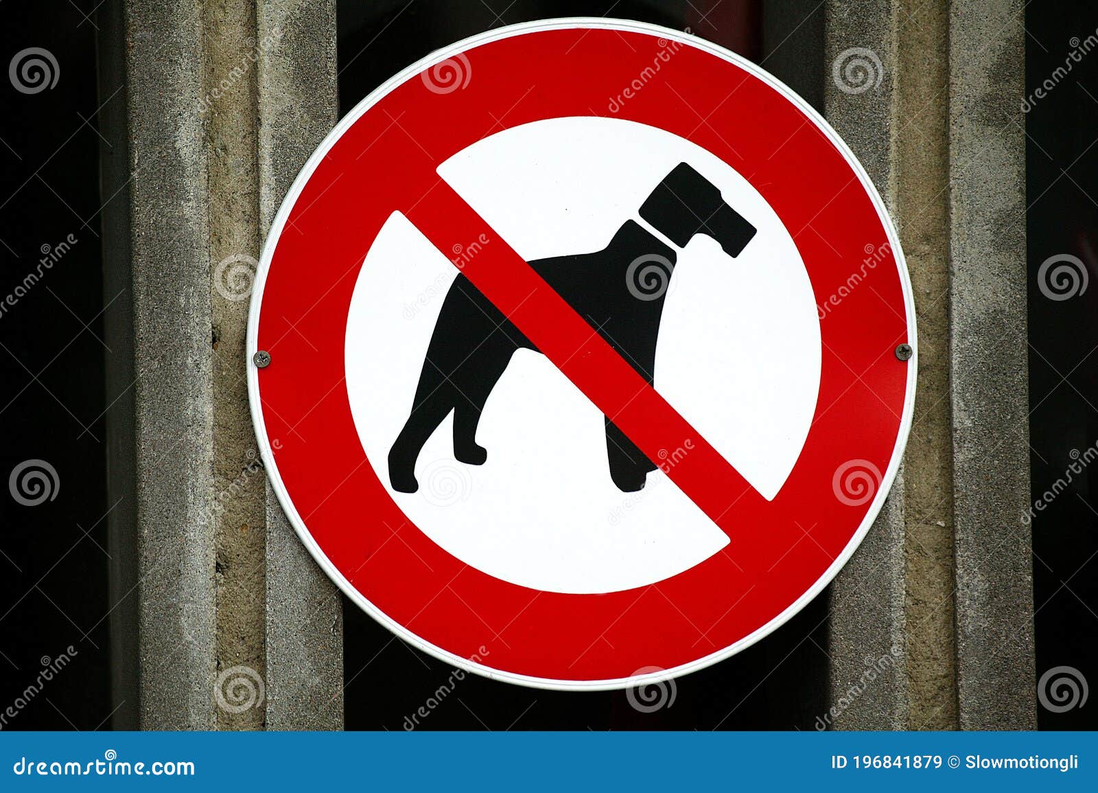 Sign for Prohibited Dogs stock image. Image of life - 196841879