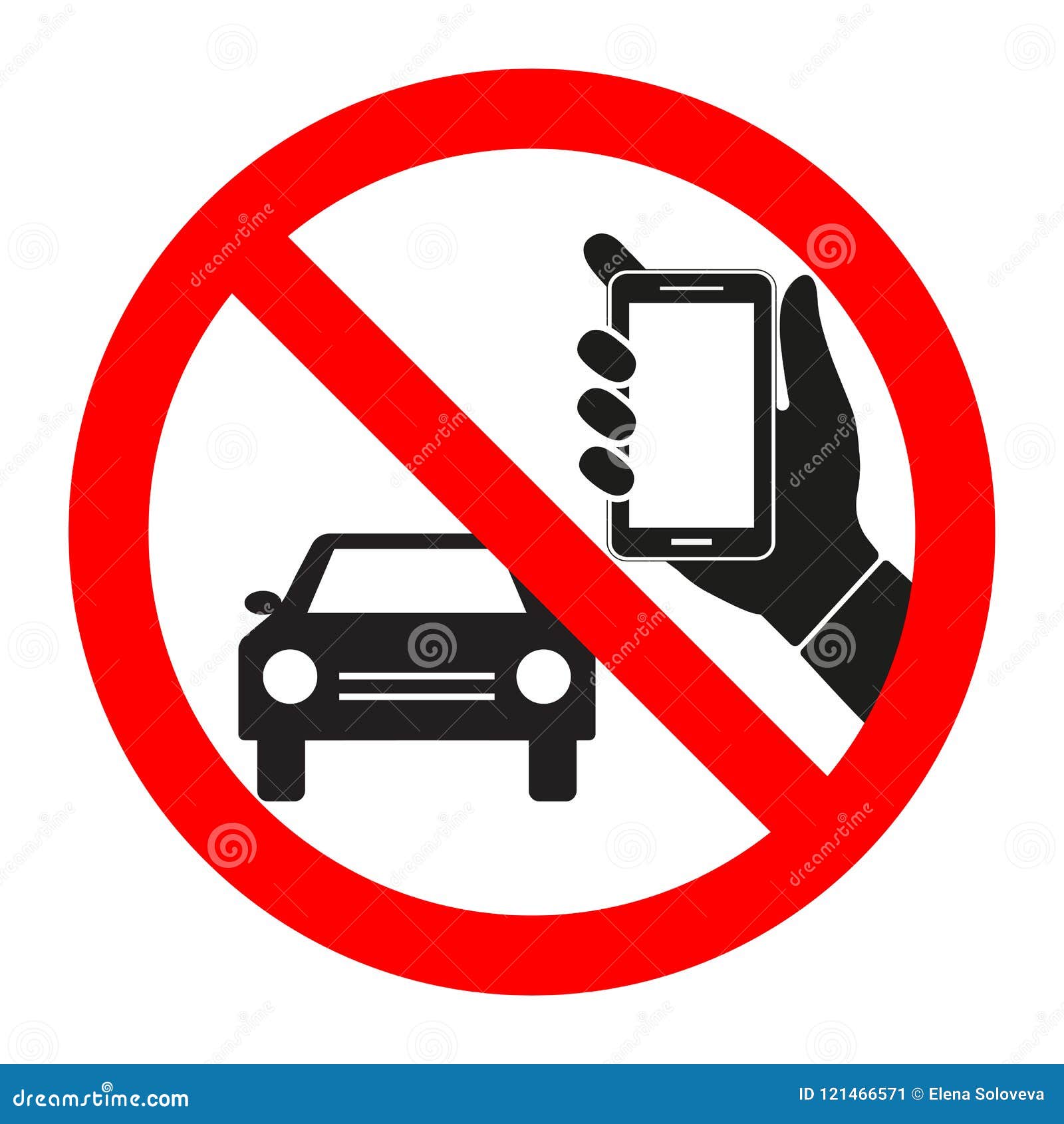 Sign Prohibited Talking on the Phone while Driving a Car Stock Vector ...