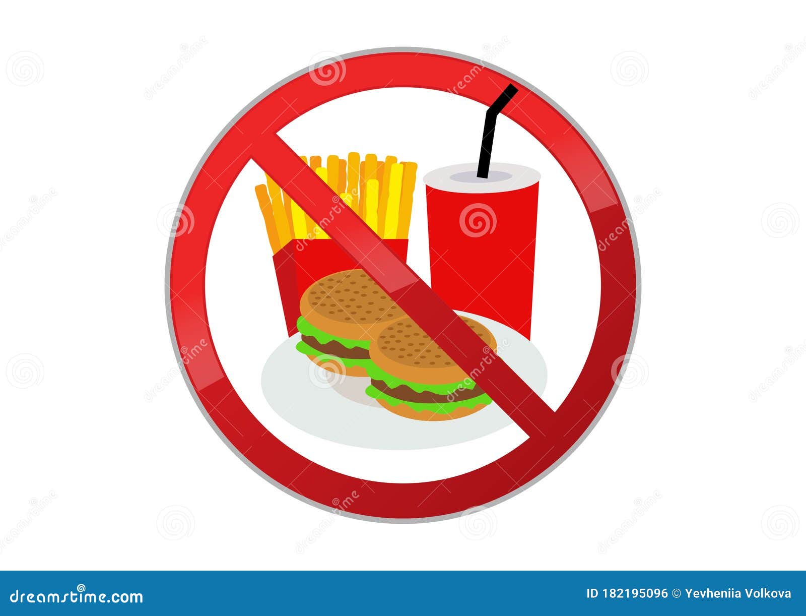 Sign Prohibiting Eating Food. Fast Food Danger Label Stock Vector ... Sign Prohibiting Eating Food. Fast Food Danger Label Stock Vector ...