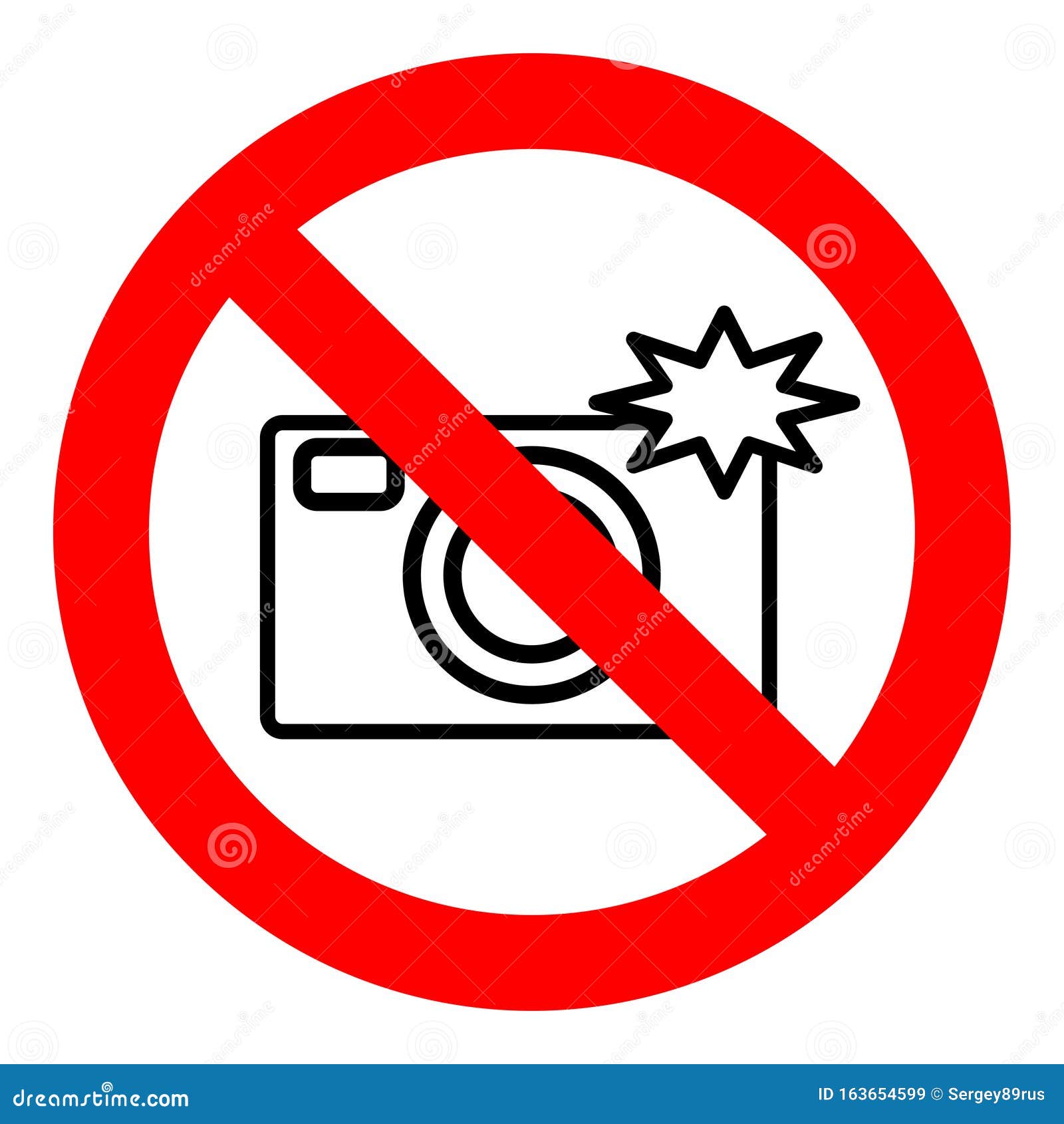 Sign Prohibiting Use of Camera. Stock Vector - Illustration of medium ...