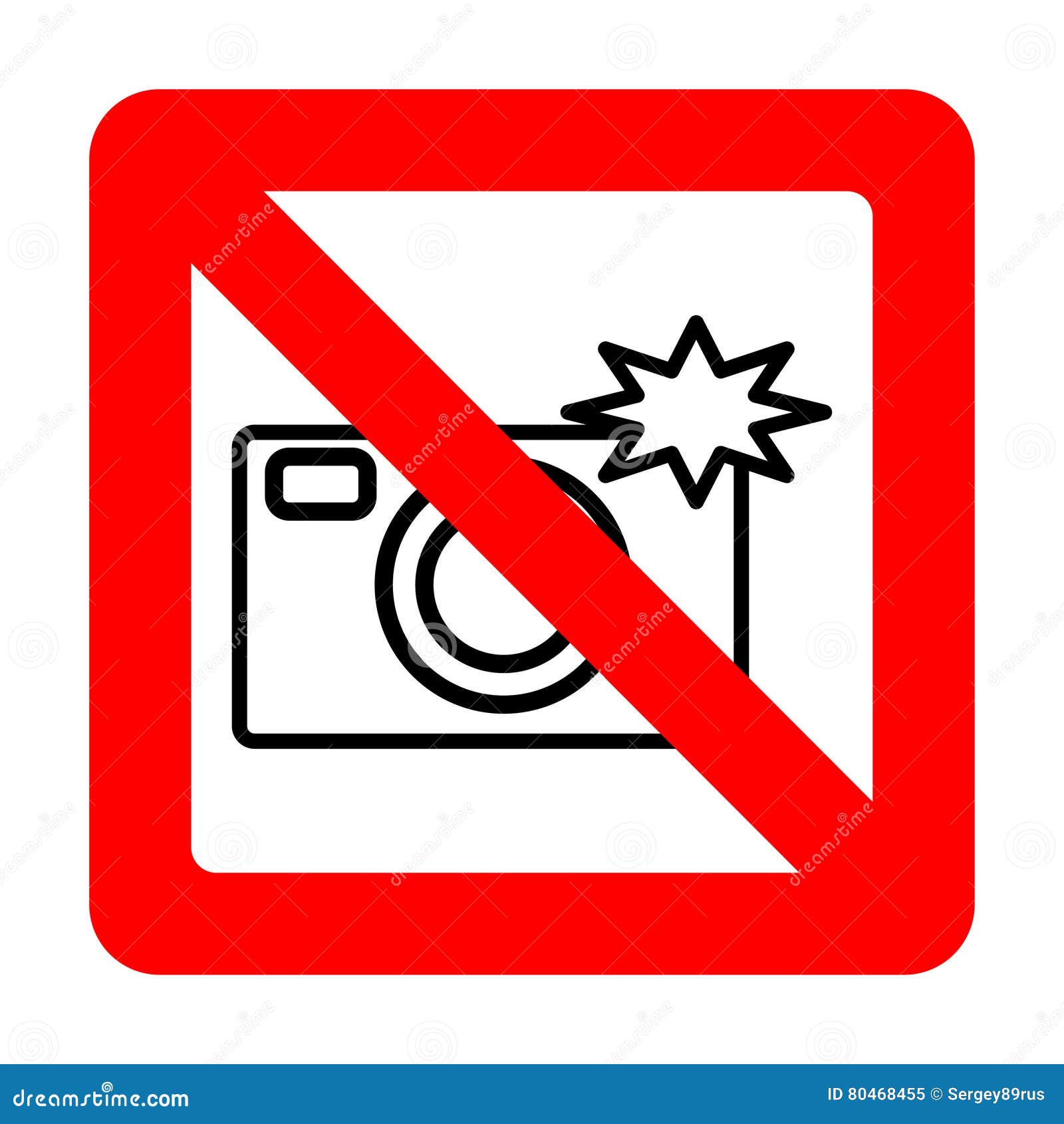 Sign Prohibiting Use of Camera. Stock Vector - Illustration of black ...