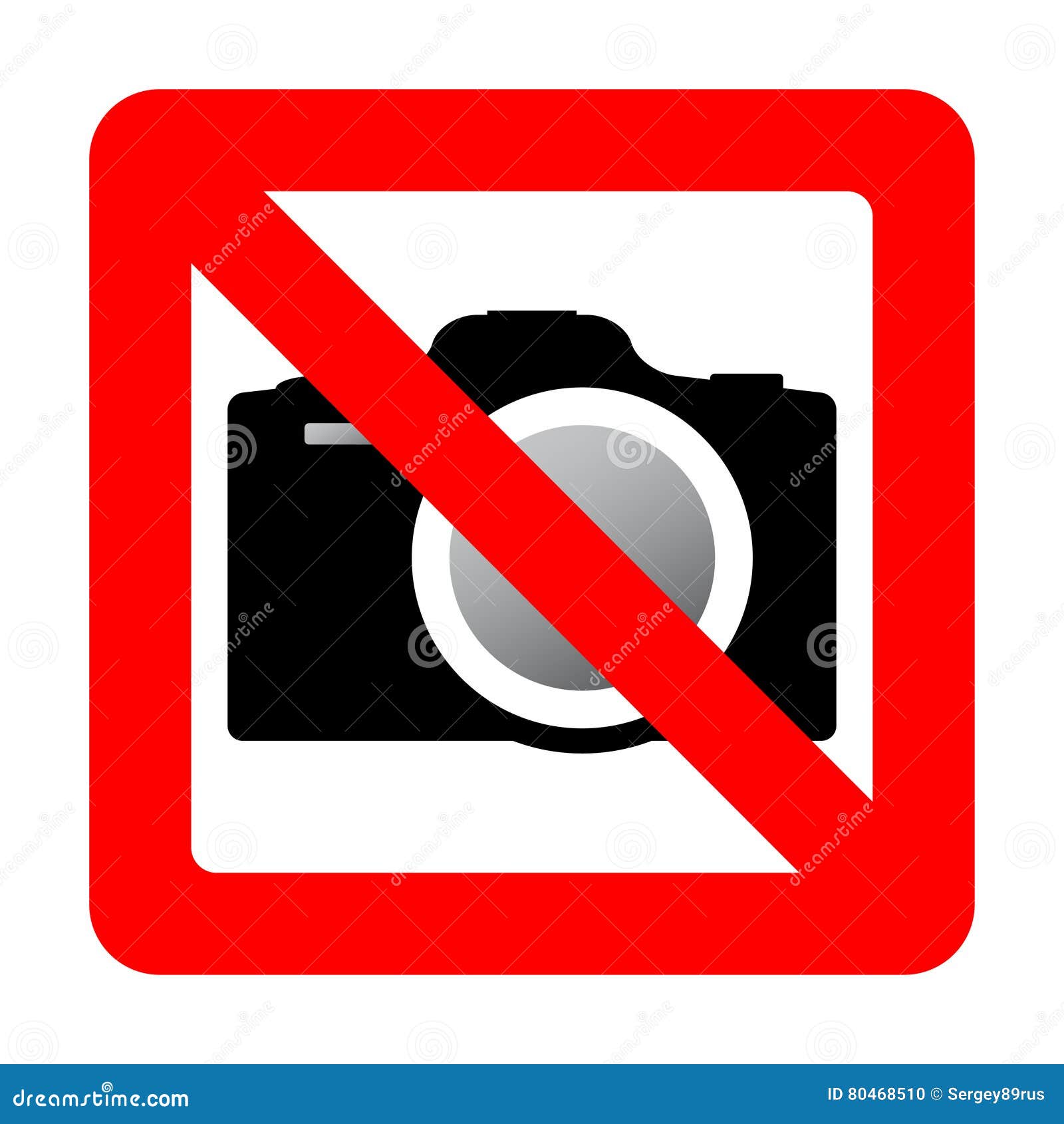Sign Prohibiting Use of Camera. Stock Vector - Illustration of medium ...