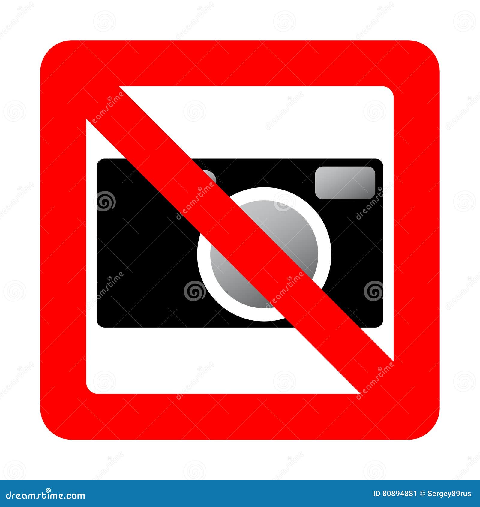 Sign Prohibiting Use of Camera. Stock Vector - Illustration of computer ...