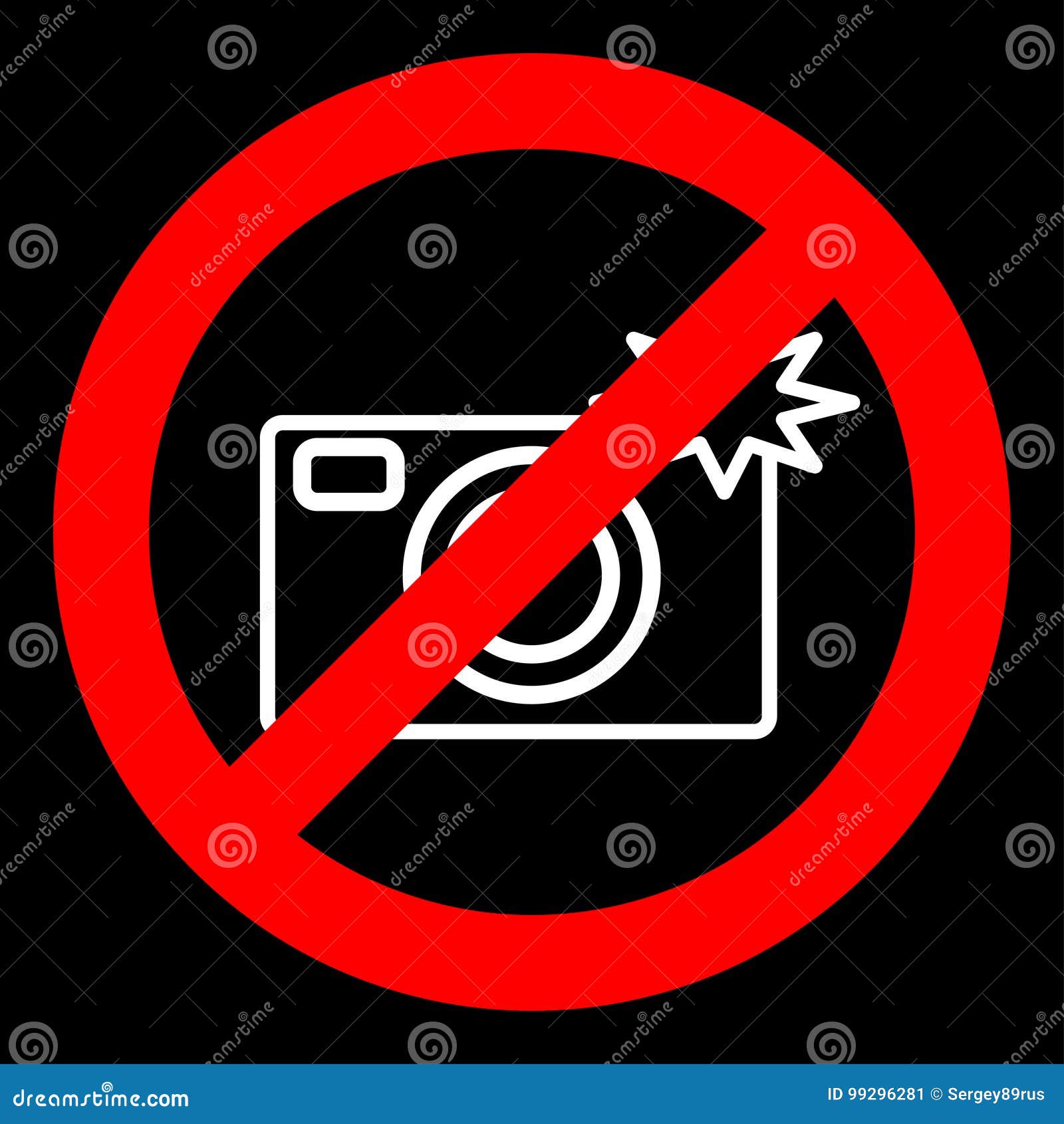 Sign Prohibiting Use of Camera. Stock Vector - Illustration of sign ...