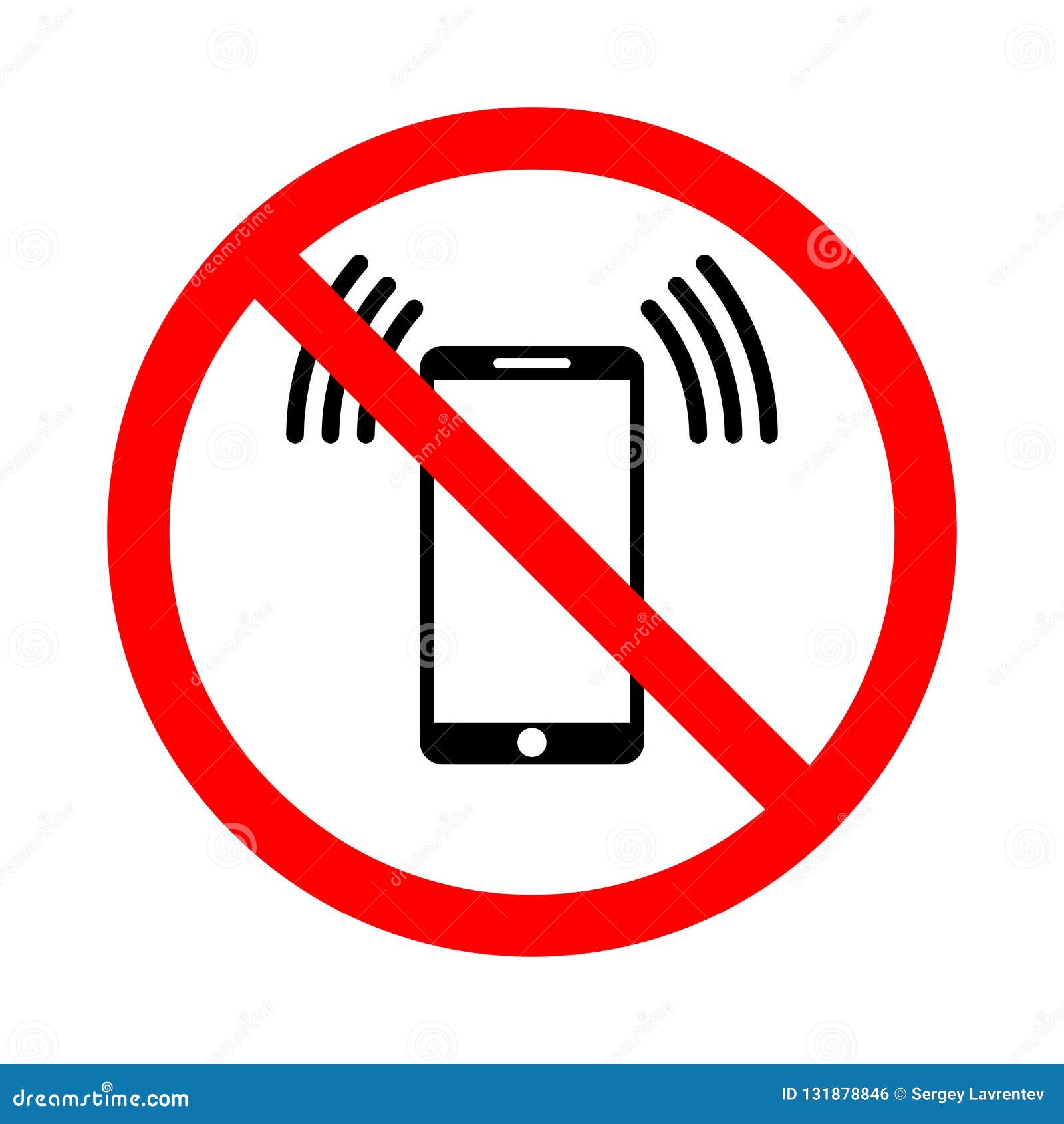 The Use of a Mobile Phone is Prohibited Stock Vector - Illustration of ...