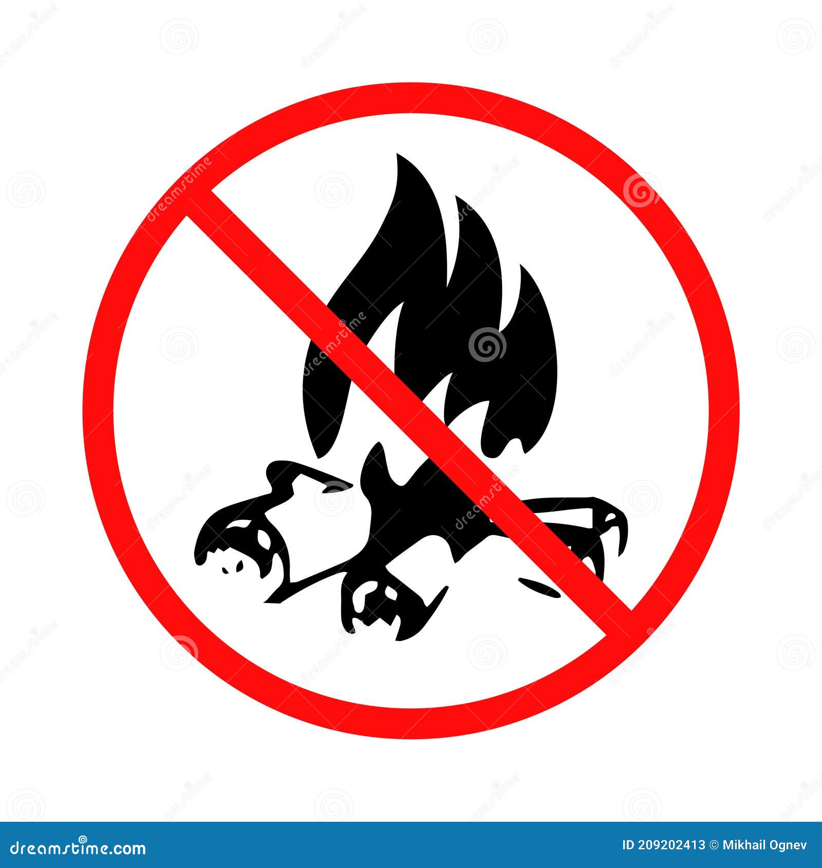 Sign Prohibition To Burn a Fire in the Forest Stock Vector ...