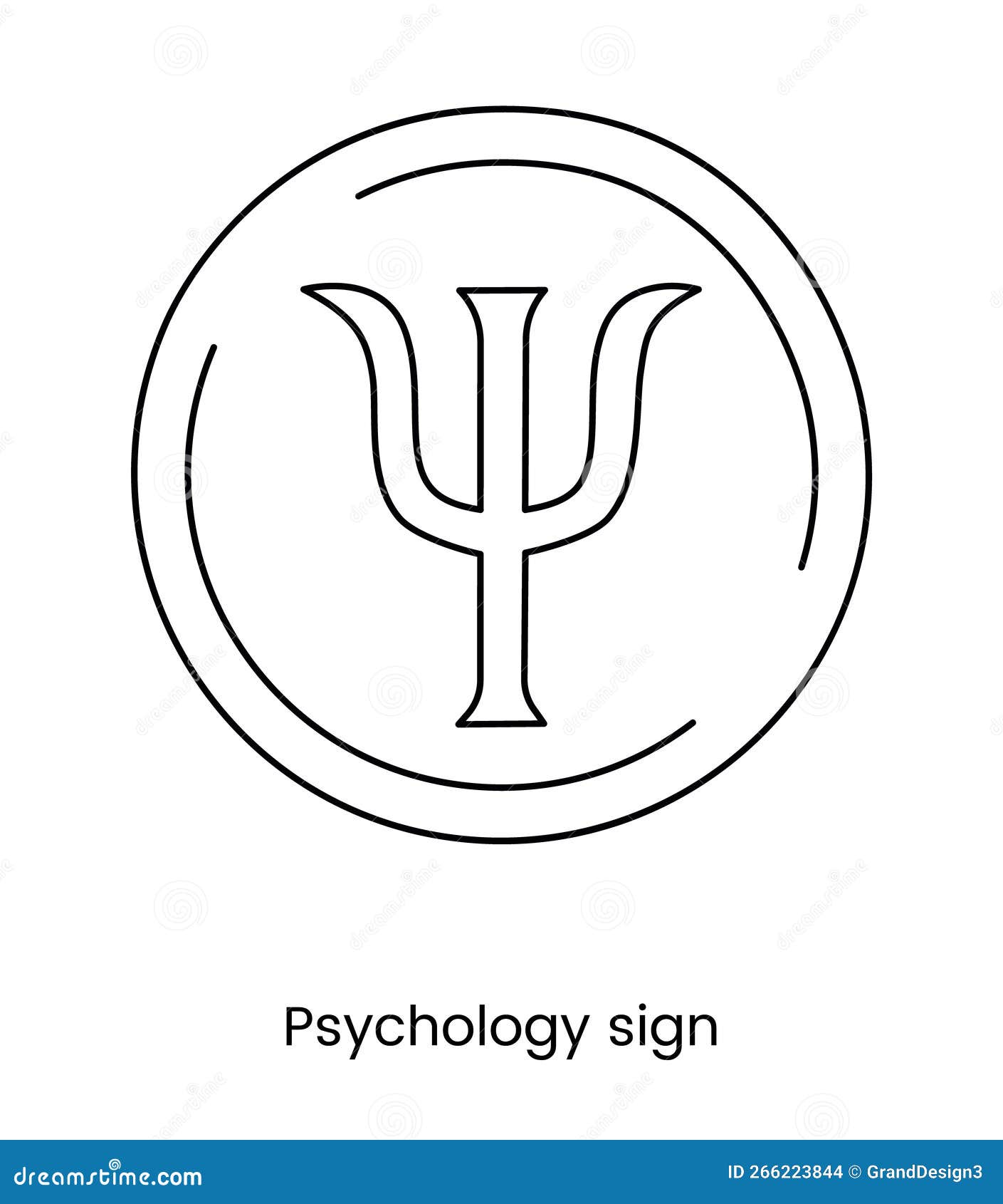 Sign Of Psychology. Illustration Psi Greek Letter, Symbol, Icon On ...