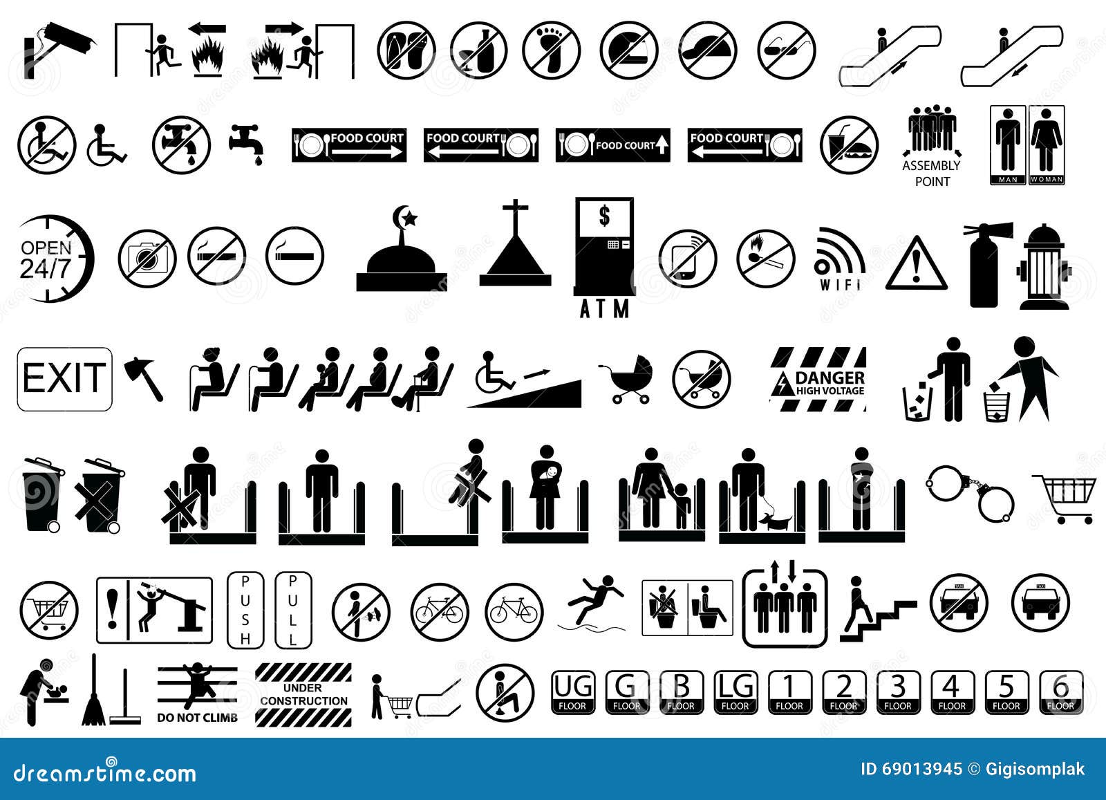 Sign at Public Area stock vector. Illustration of sign - 69013945