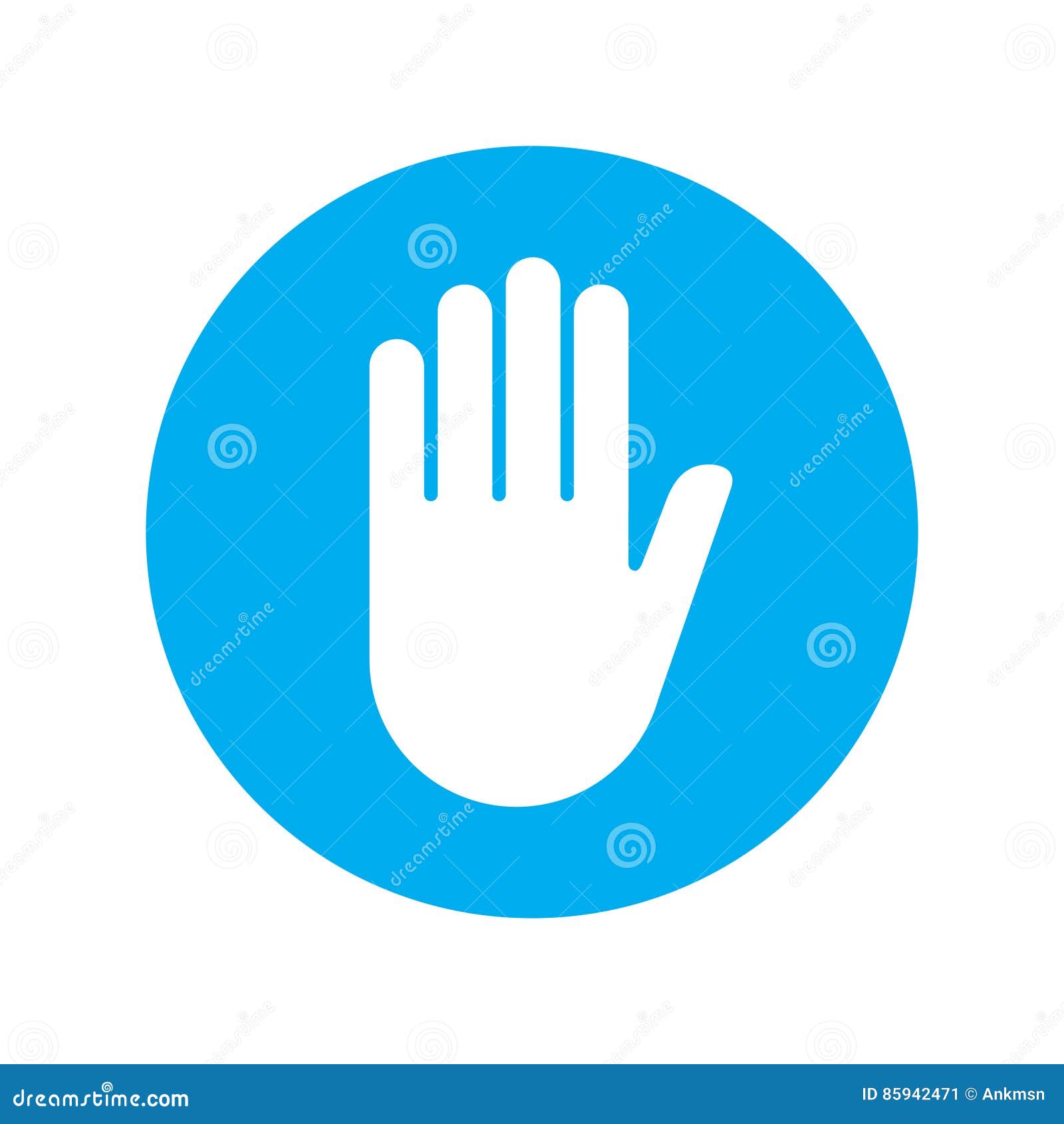 Sign push hand blue icon stock vector. Illustration of palm - 85942471