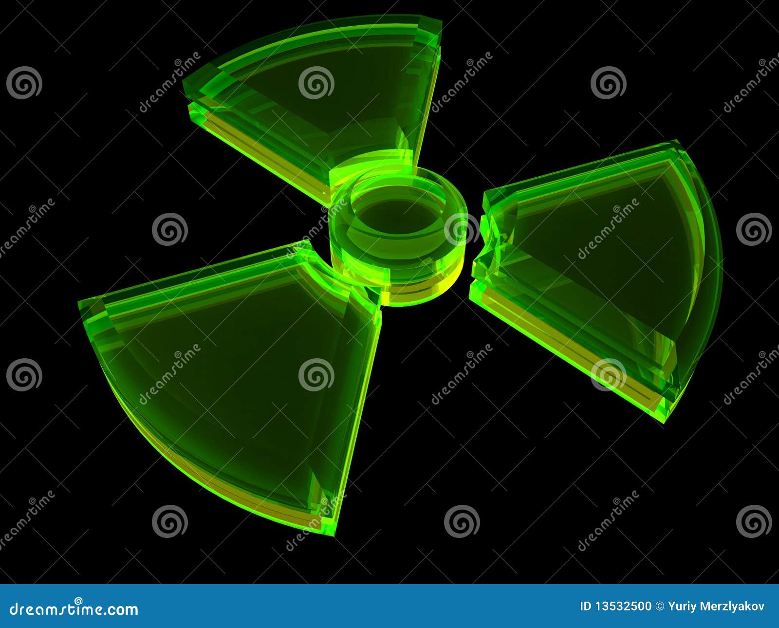 Sign - Radioactive Danger with Fluorescence Stock Illustration ...