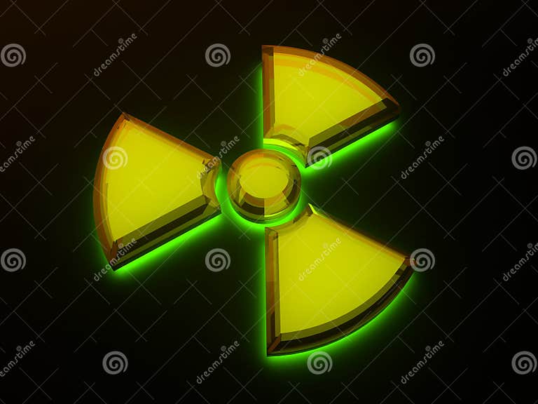 Sign - Radioactive Danger with Fluorescence Stock Illustration ...