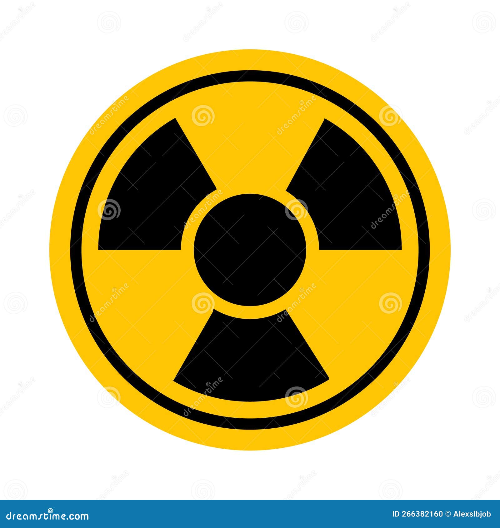 Sign of Radioactive Danger. Yellow Round Sign with a Shamrock Inside ...