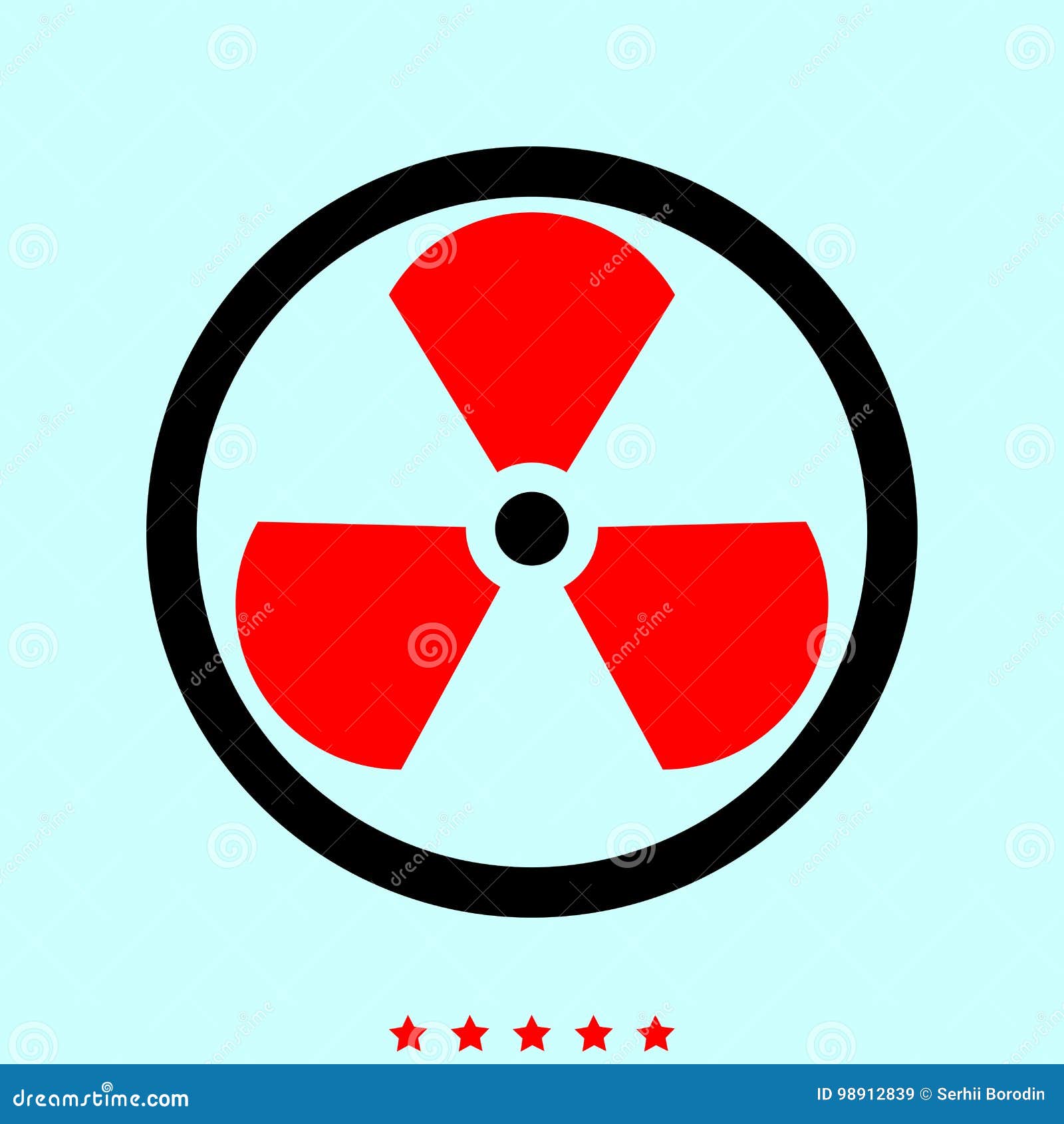 Sign Of Radioactive Danger. Yellow Round Sign With A Shamrock Inside ...