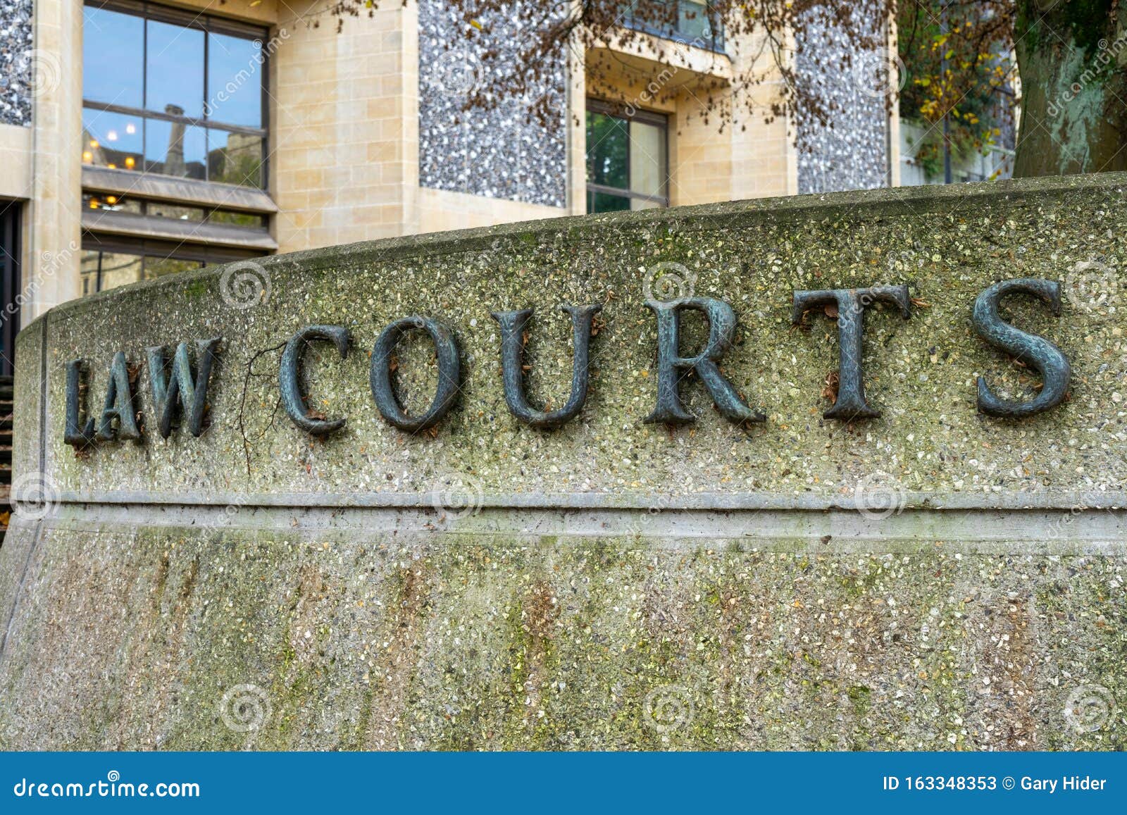 A Sign Reading Law Courts in the Exterior of a Building Stock Image ...