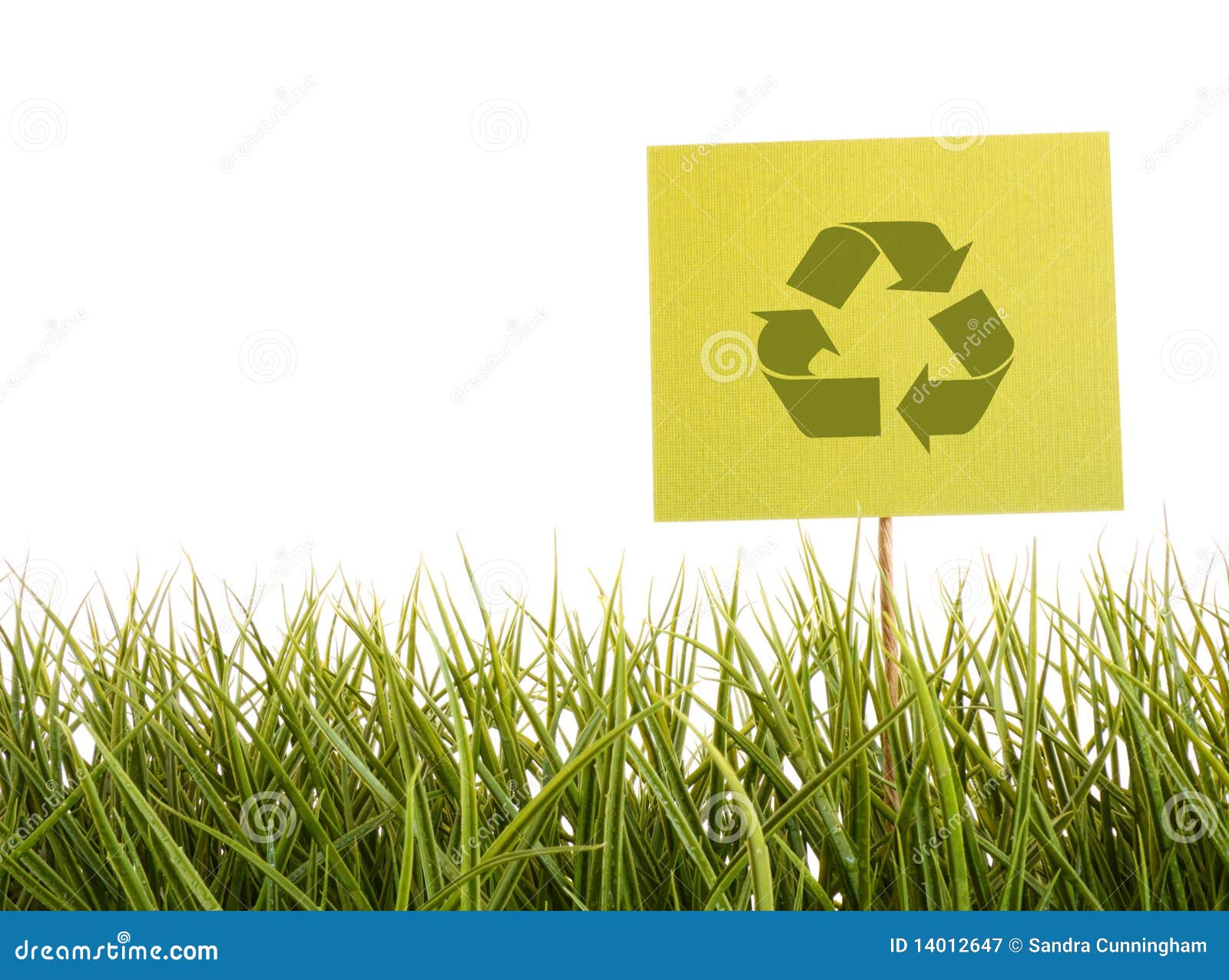 Sign with Recycle Symbol in the Grass Stock Image - Image of grass ...
