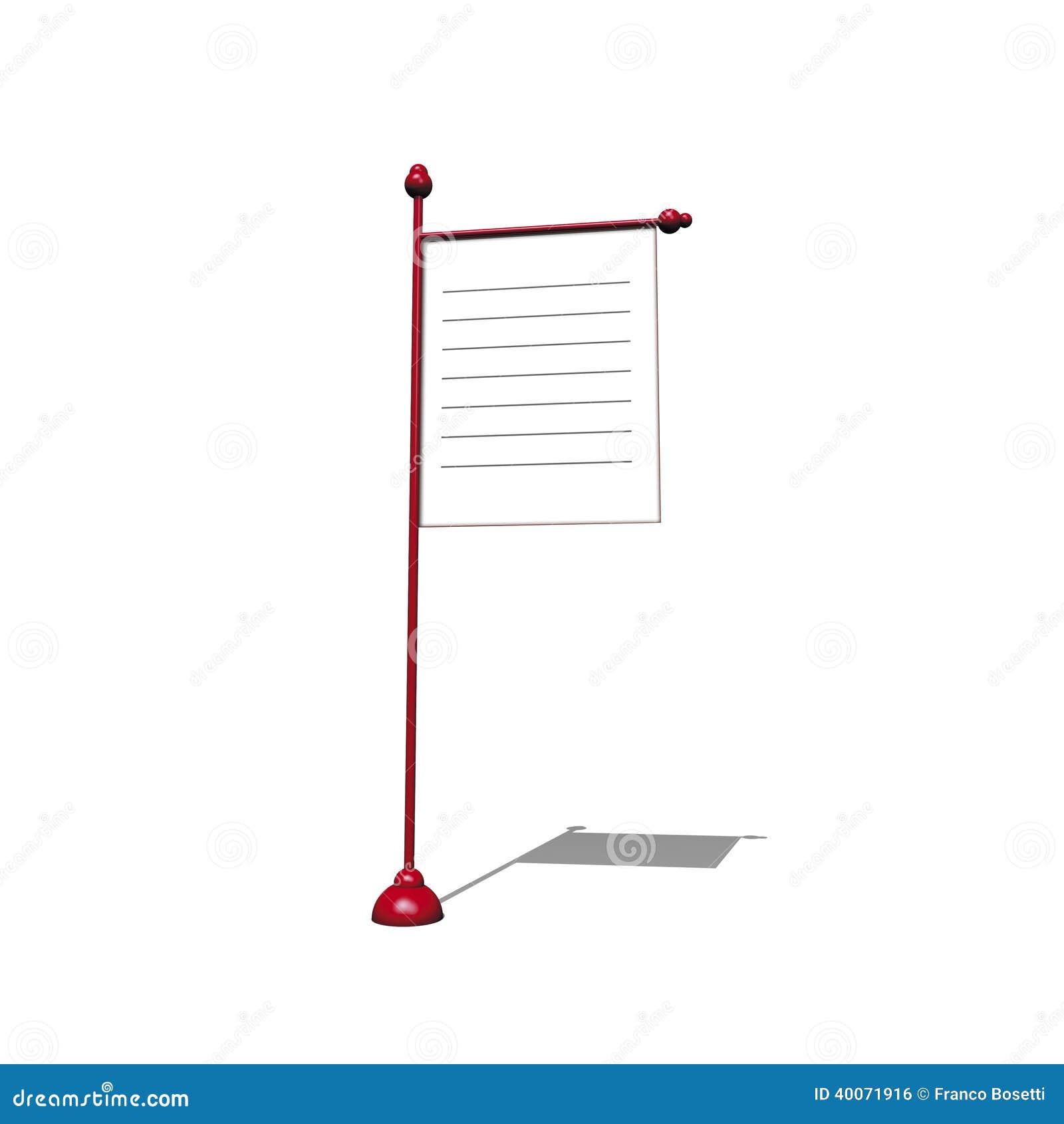 Sign on red flag pole stock illustration. Illustration of banner - 40071916