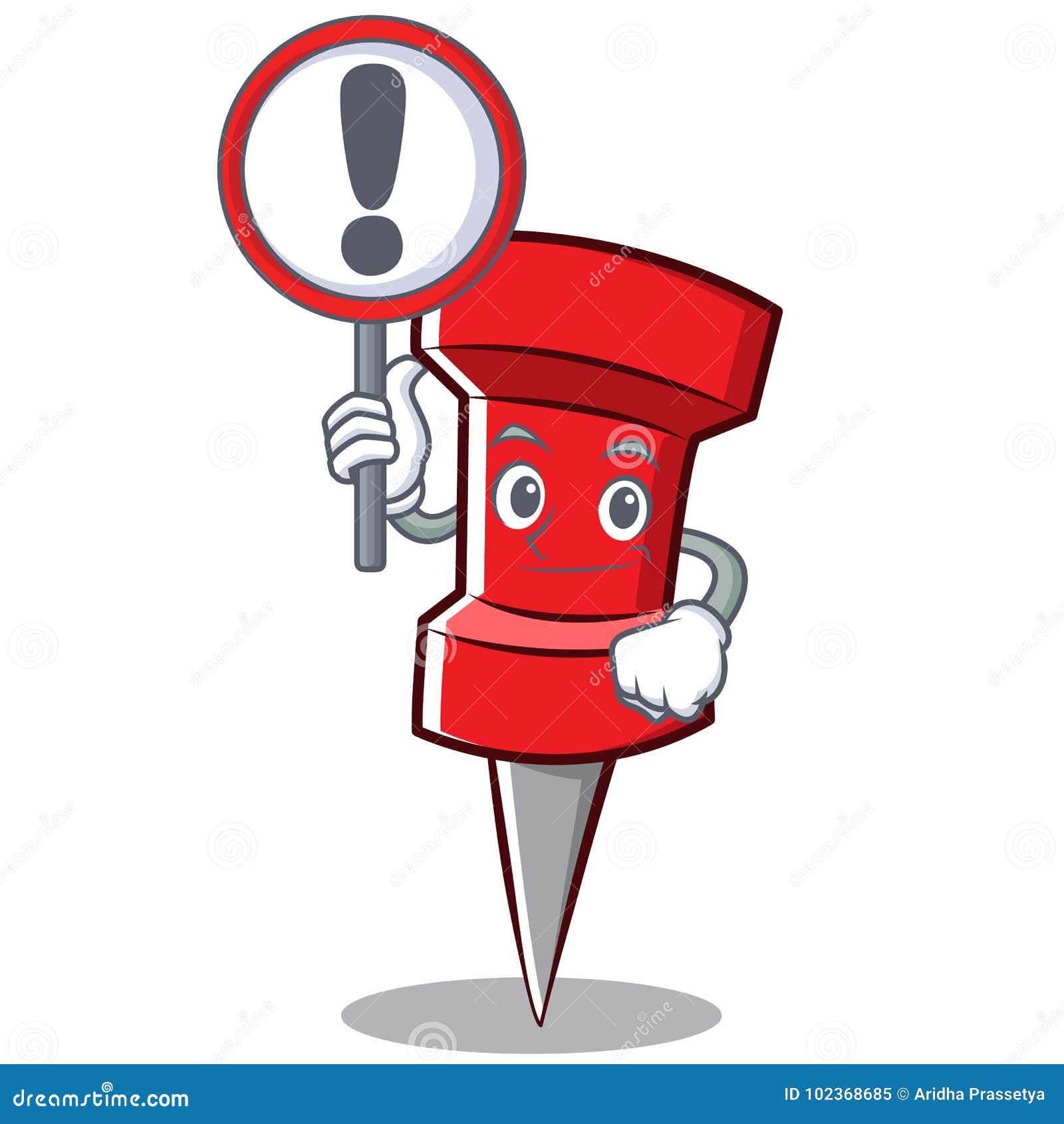 With Sign Red Pin Character Cartoon Stock Vector - Illustration of ...