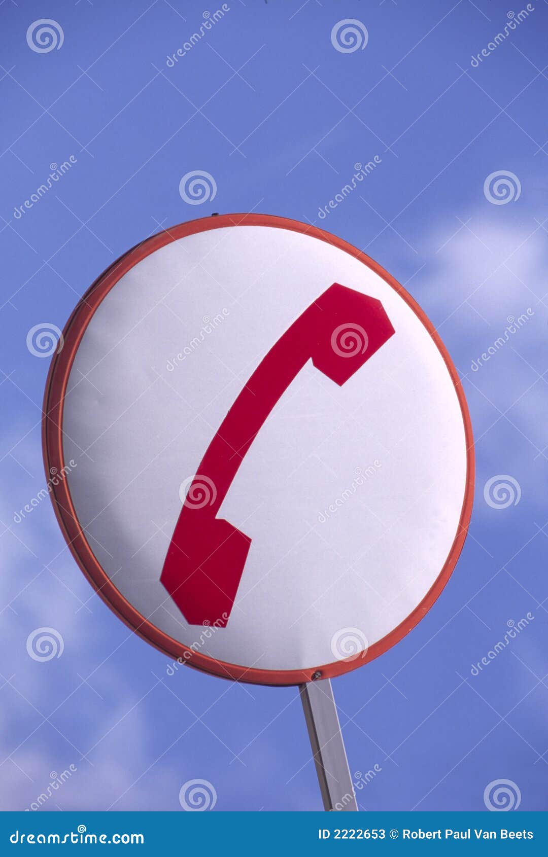 Sign with red telephone stock image. Image of ring, communication - 2222653