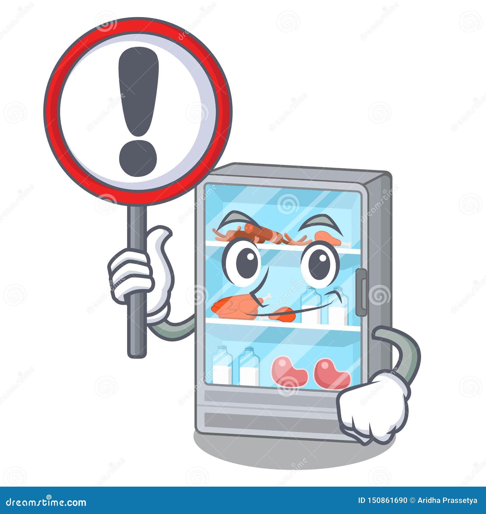 With Sign Refrigerator Isolated with in the Character Stock Vector ...