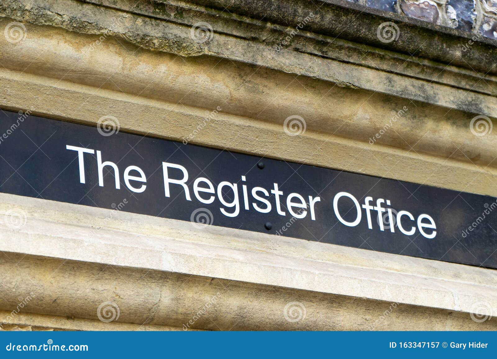 A Sign for the Register Office Above an Entrance Stock Image - Image of ...