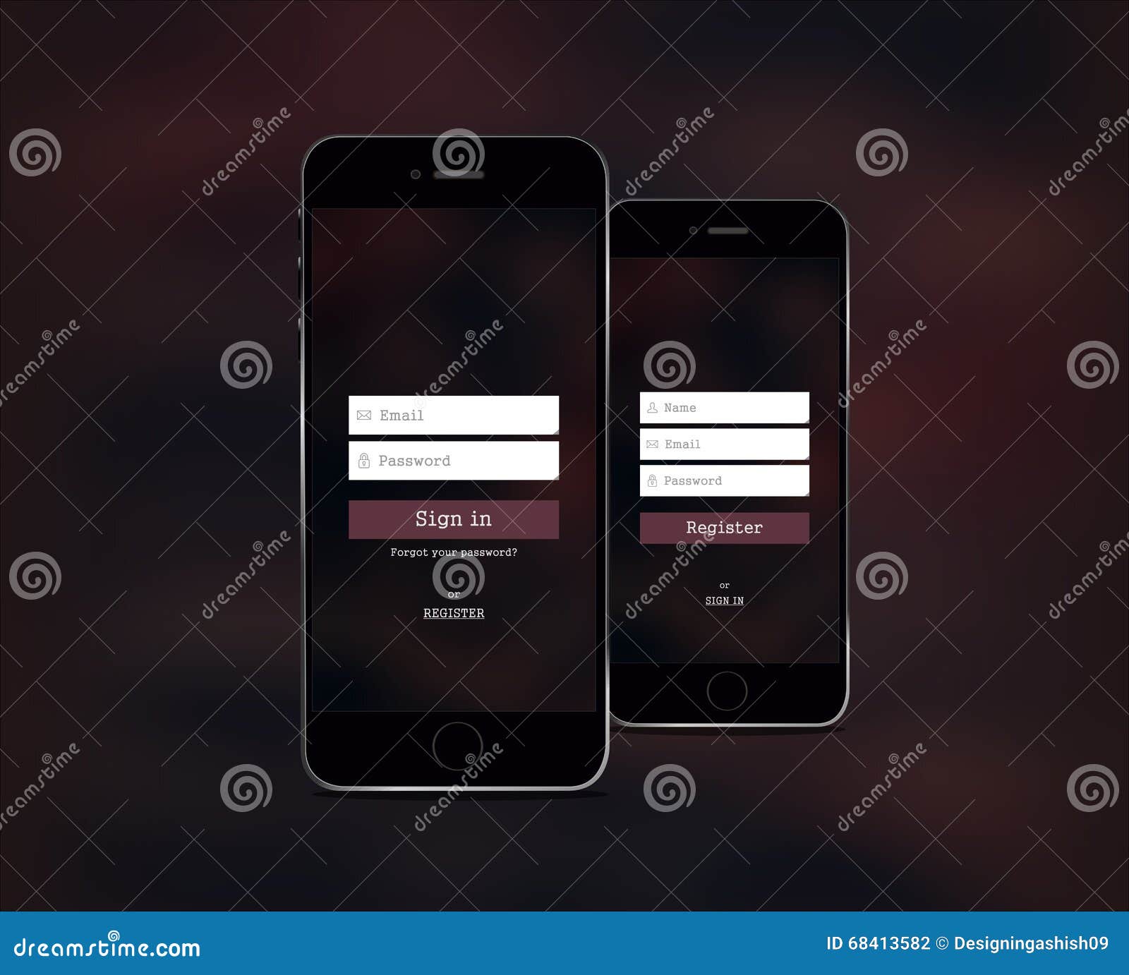 Sign in and Register Screen Stock Photo - Image of mobile, forgot: 68413582