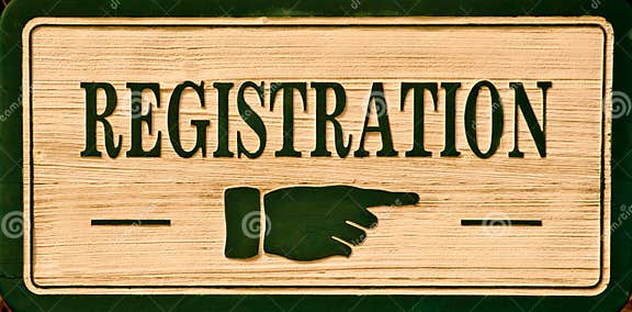 Sign - Registration stock photo. Image of beige, tourism - 21659304