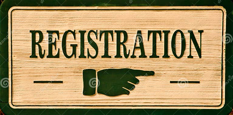 Sign - Registration stock photo. Image of beige, tourism - 21659304