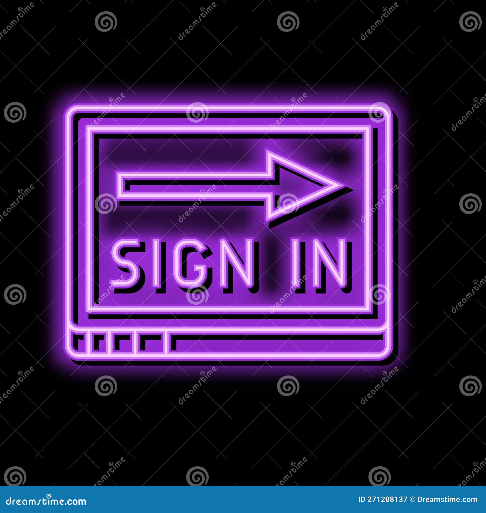 Sign in Registration Neon Glow Icon Illustration Stock Vector ...