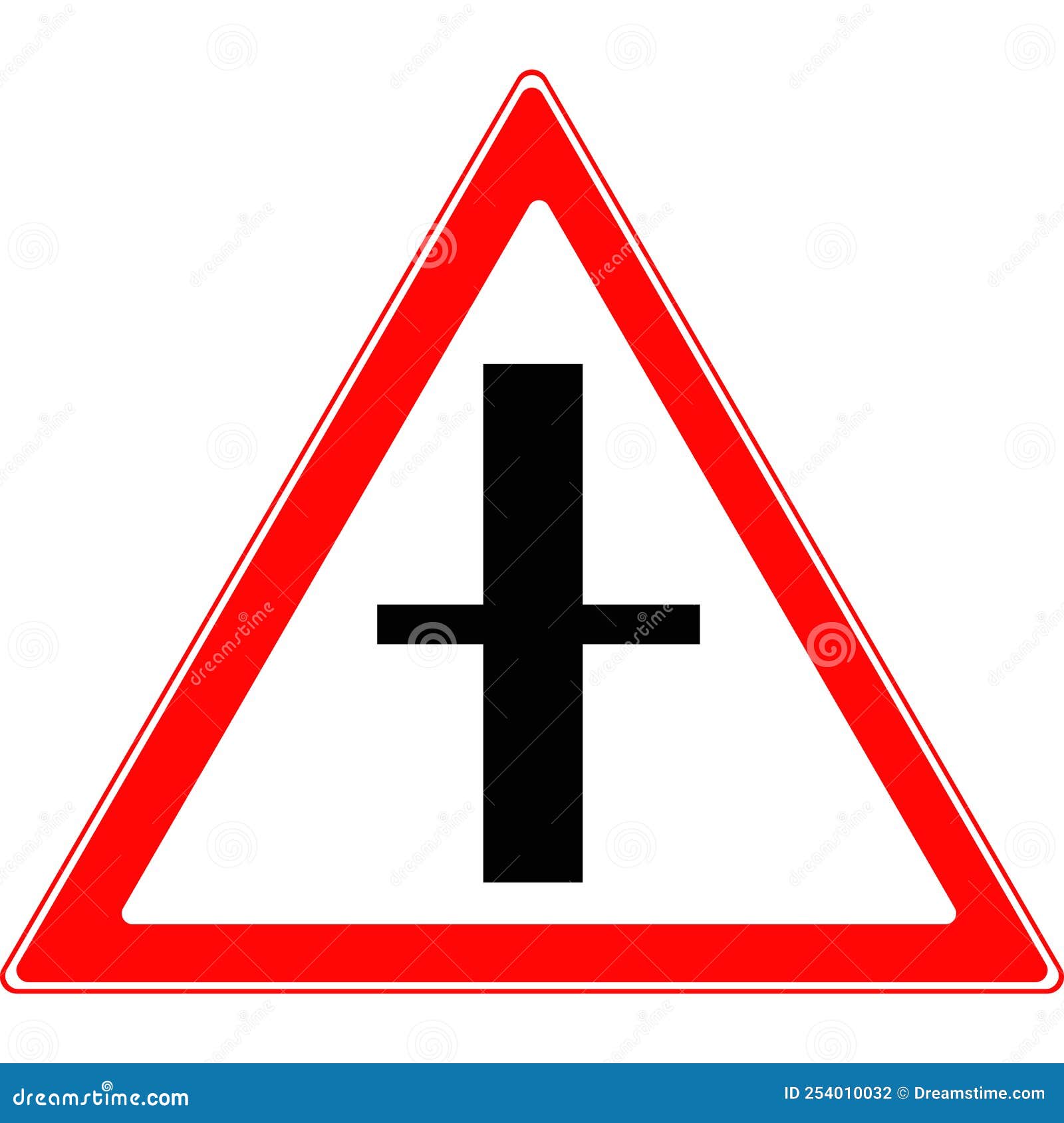 The Sign Represents an Intersection with a Secondary Road. Stock Vector ...
