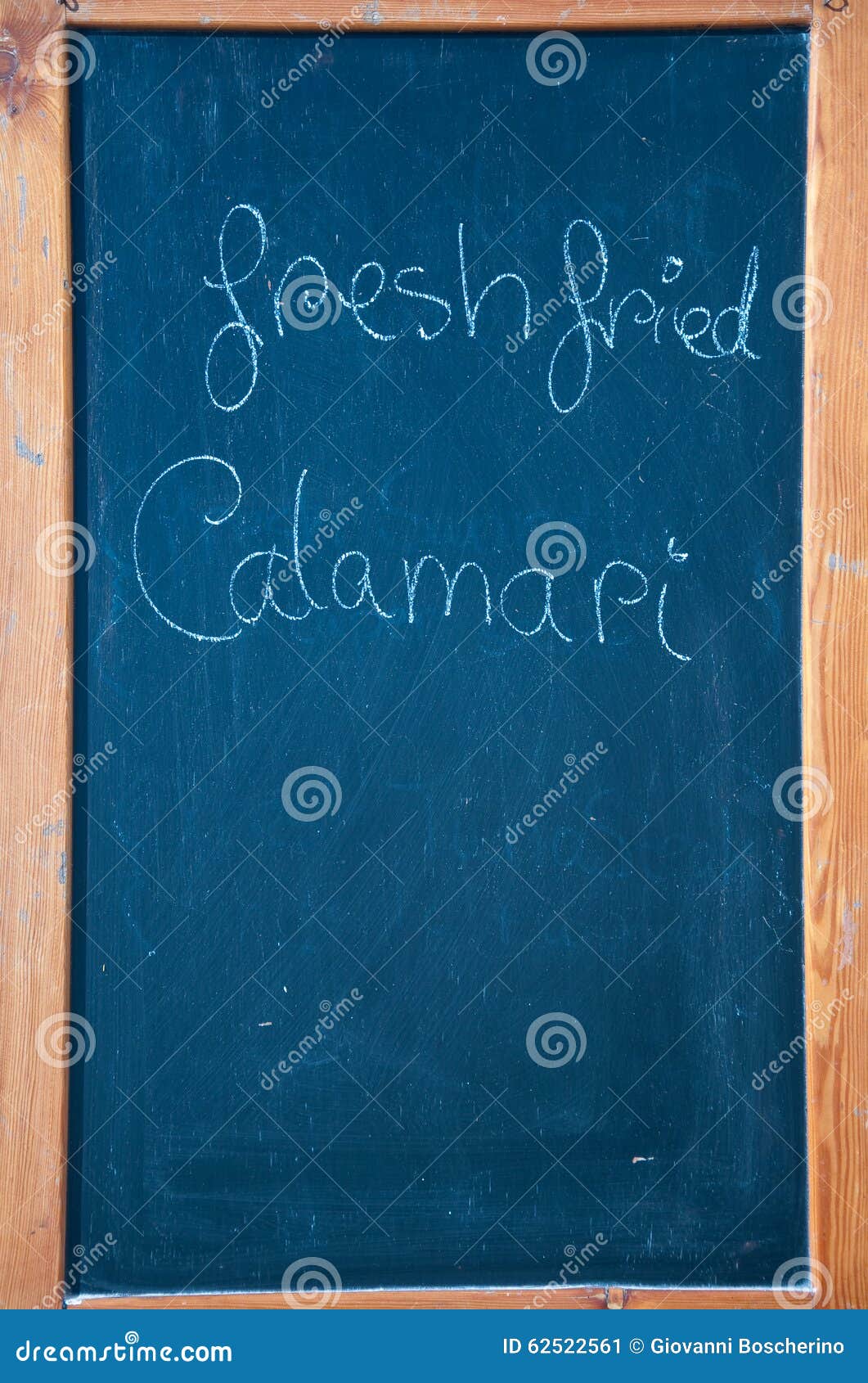 Sign of a Restaurant that Shows Fresh Squid Stock Image - Image of ...