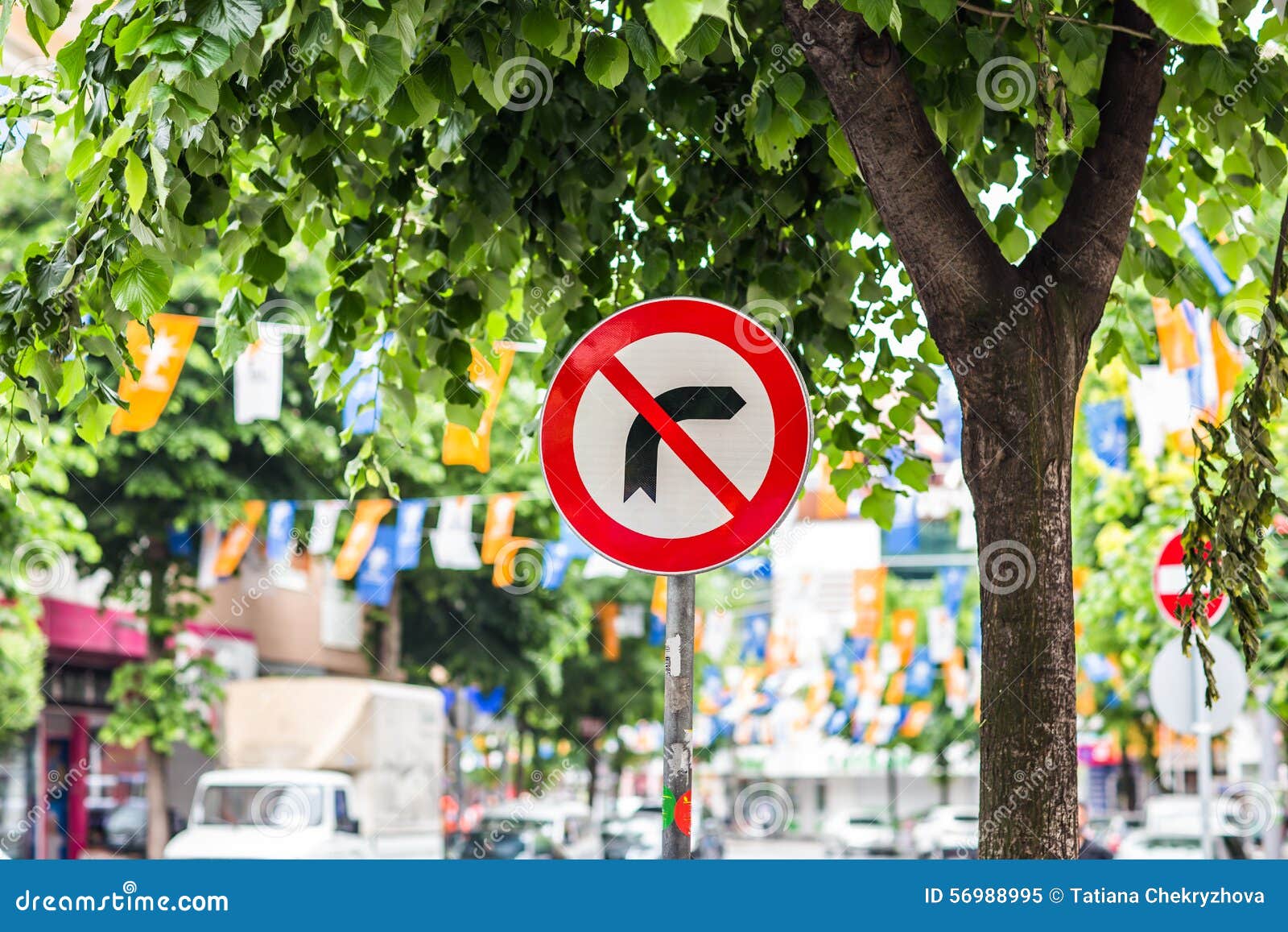 Sign Right Turn is Prohibited Stock Image - Image of constraint ...
