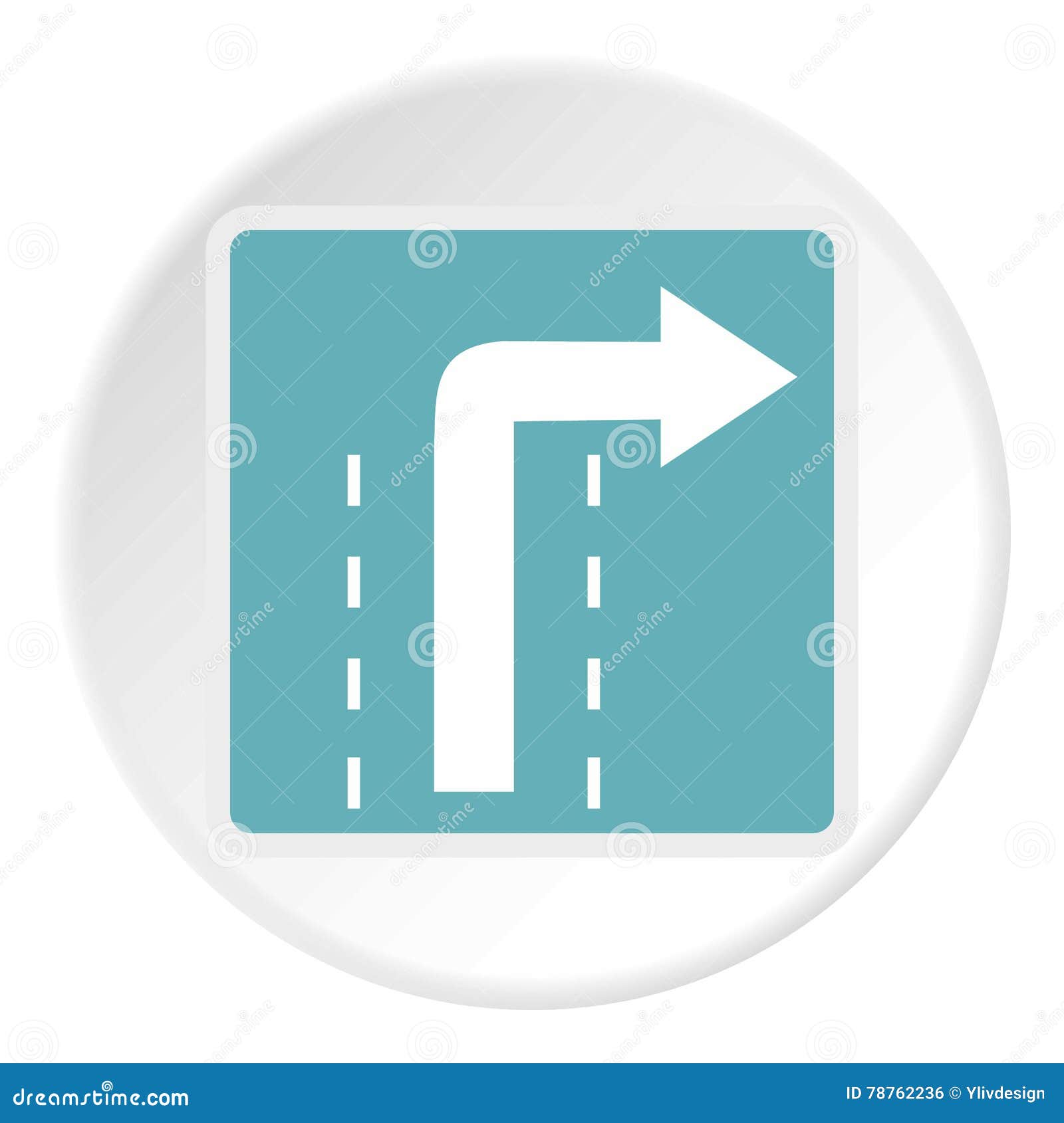 Sign Right Way Icon, Flat Style Stock Vector - Illustration of ...