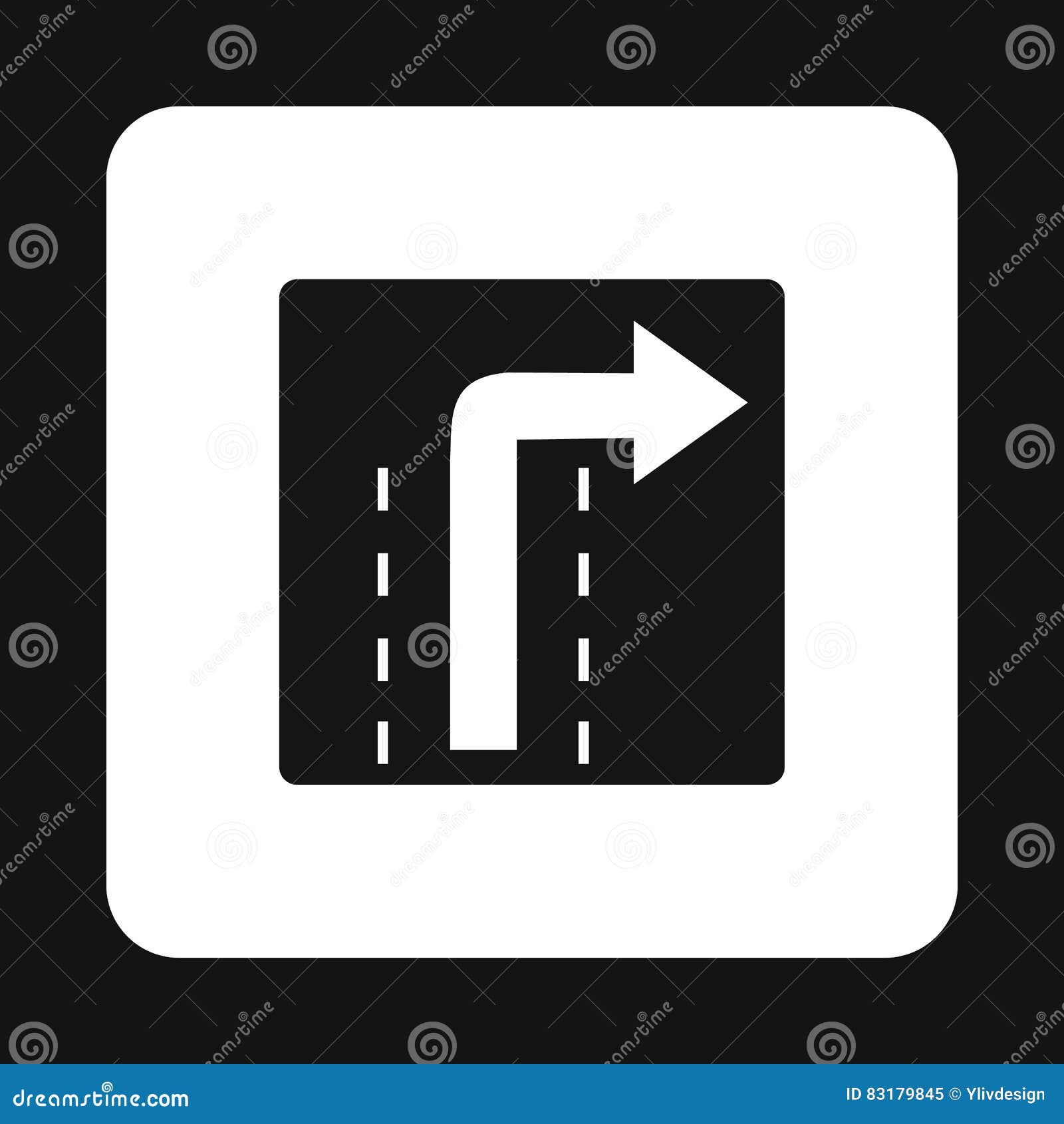 Sign Right Way Icon, Simple Style Stock Vector - Illustration of right ...
