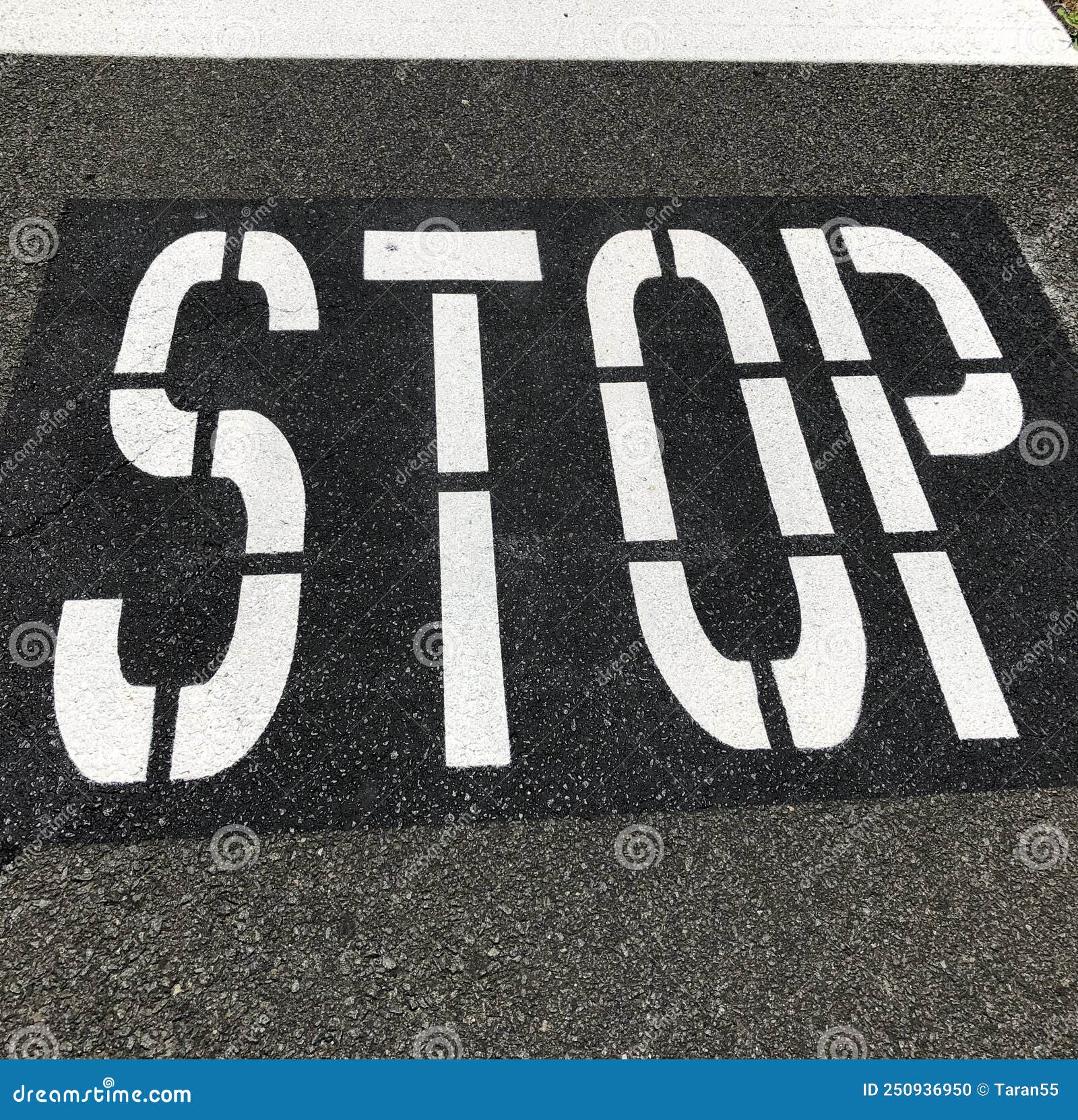 Road Stop Sign On The Background Of Asphalt And Foliage On The Sides ...