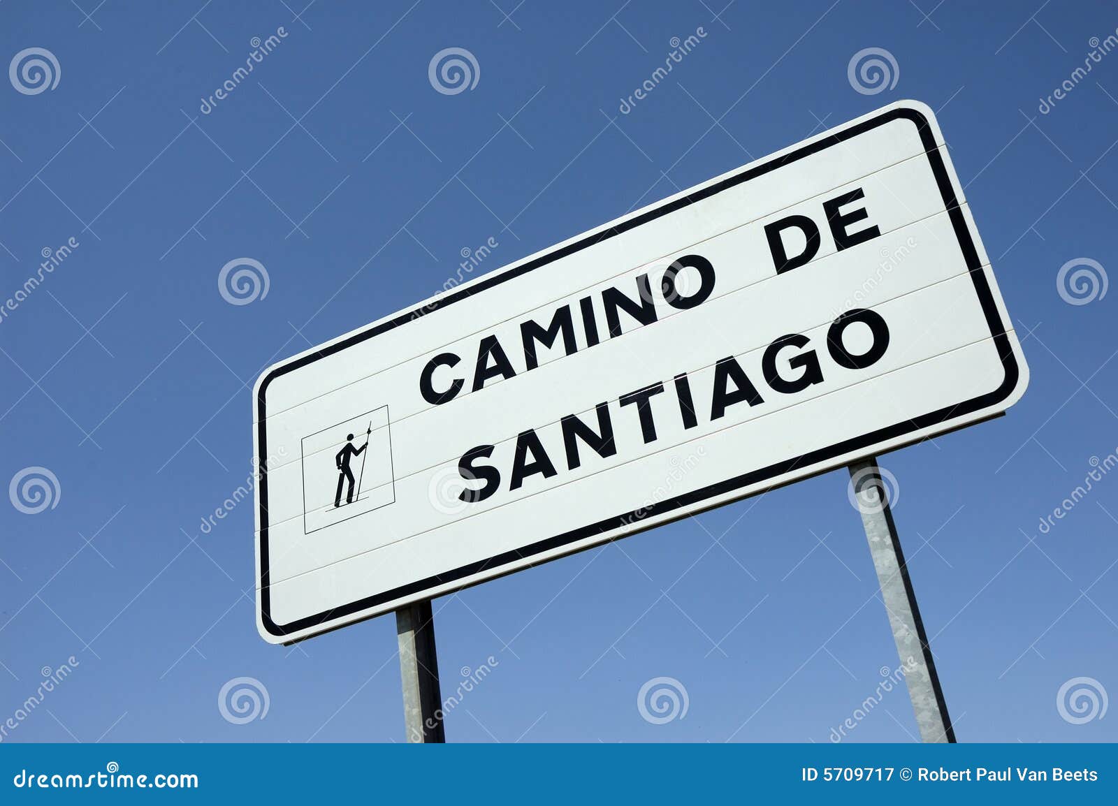 Sign at the Road To the Santiago of Compostela Stock Image - Image of ...