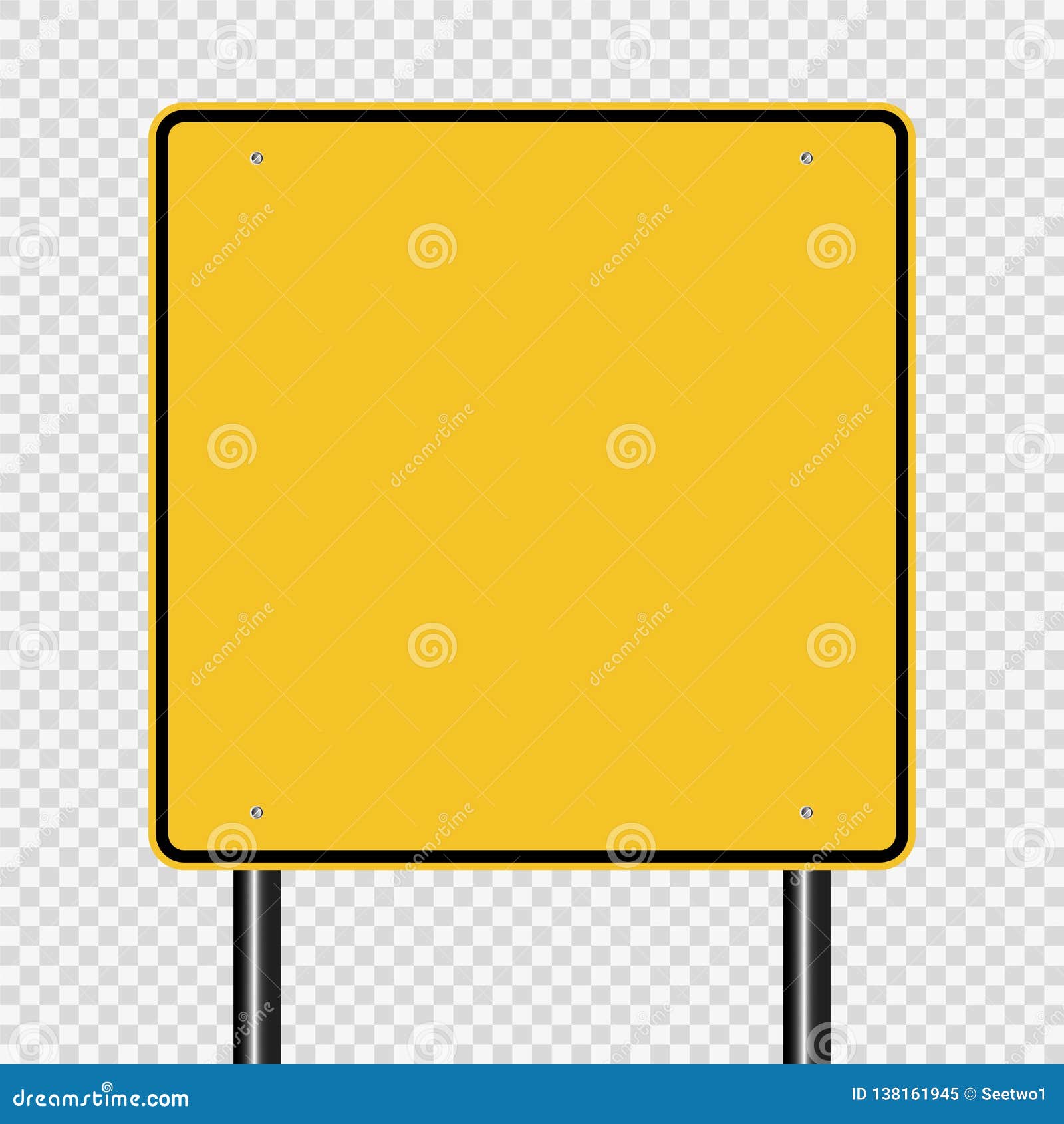 Symbol Sign Road Yellow on Transparent Background Stock Vector ...