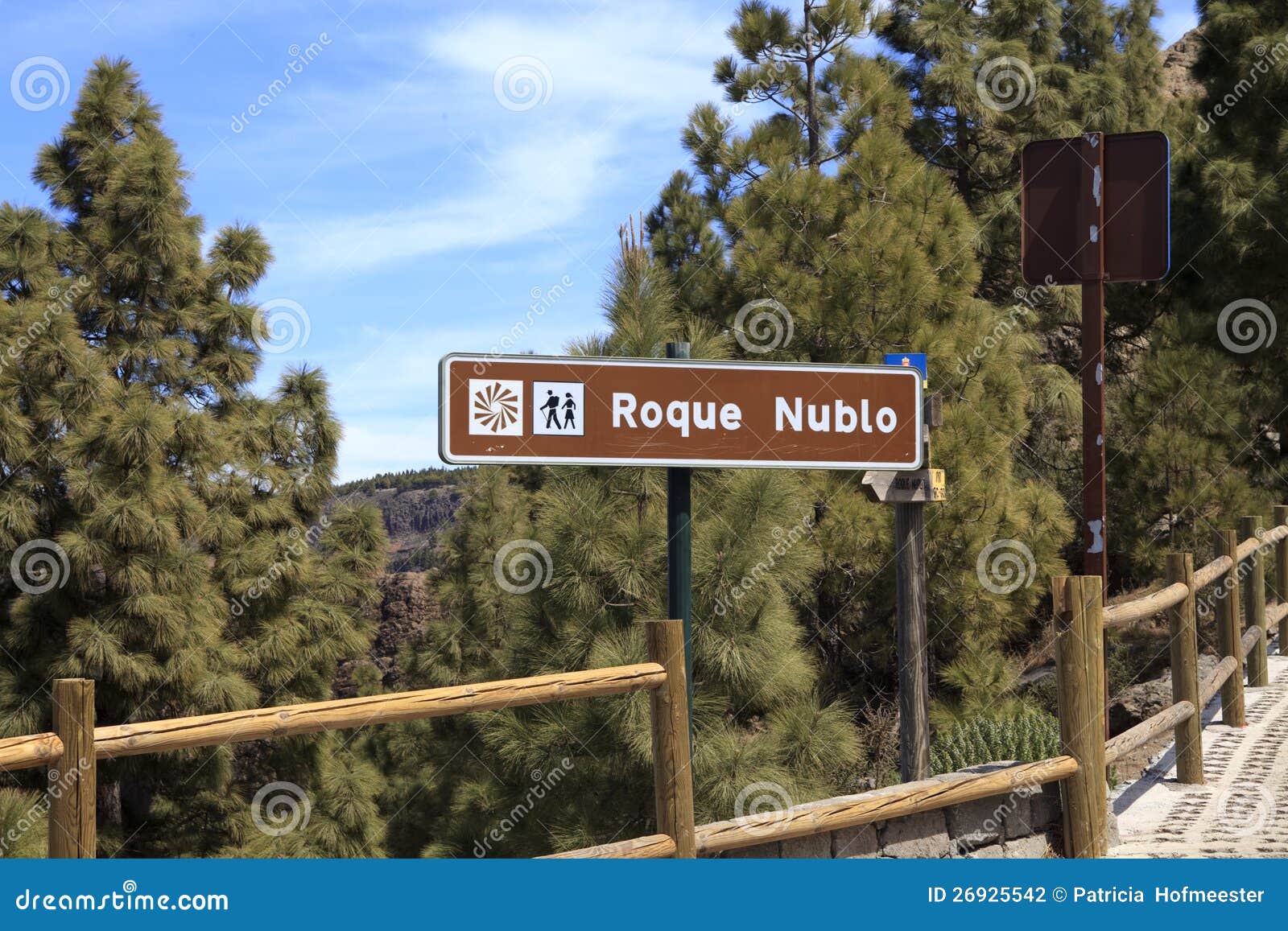 Sign Roque Nublo stock photo. Image of peak, canarian - 26925542