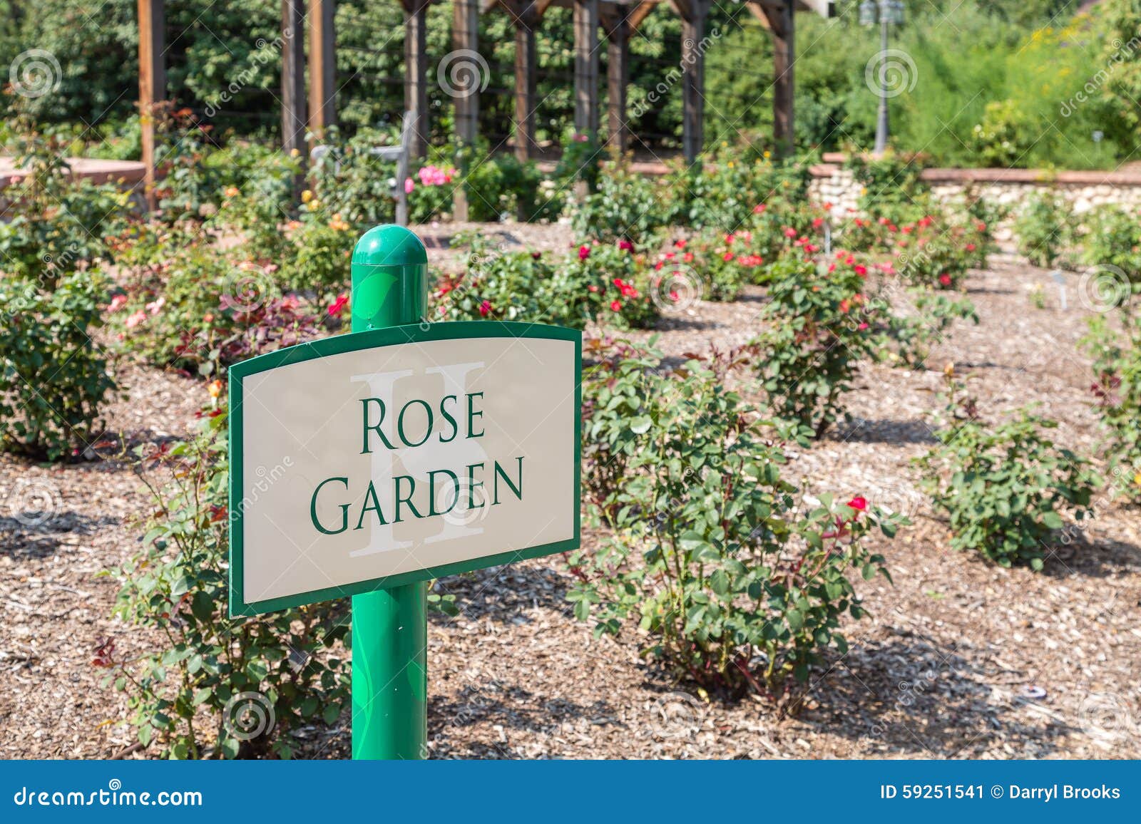 Sign for Rose Garden stock image. Image of nature, flower - 59251541